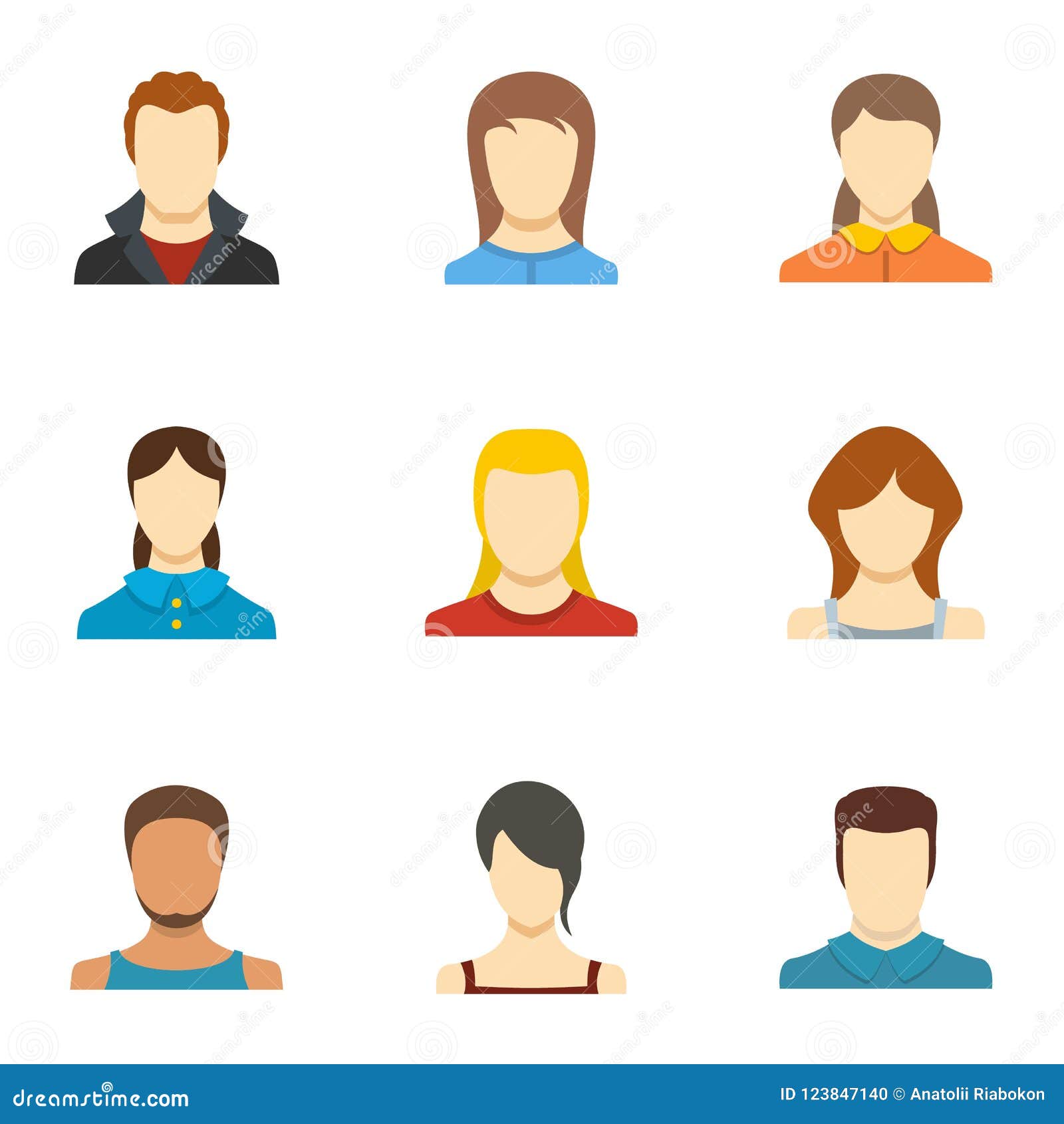 Authenticity Icons Set, Flat Style Stock Illustration - Illustration of ...