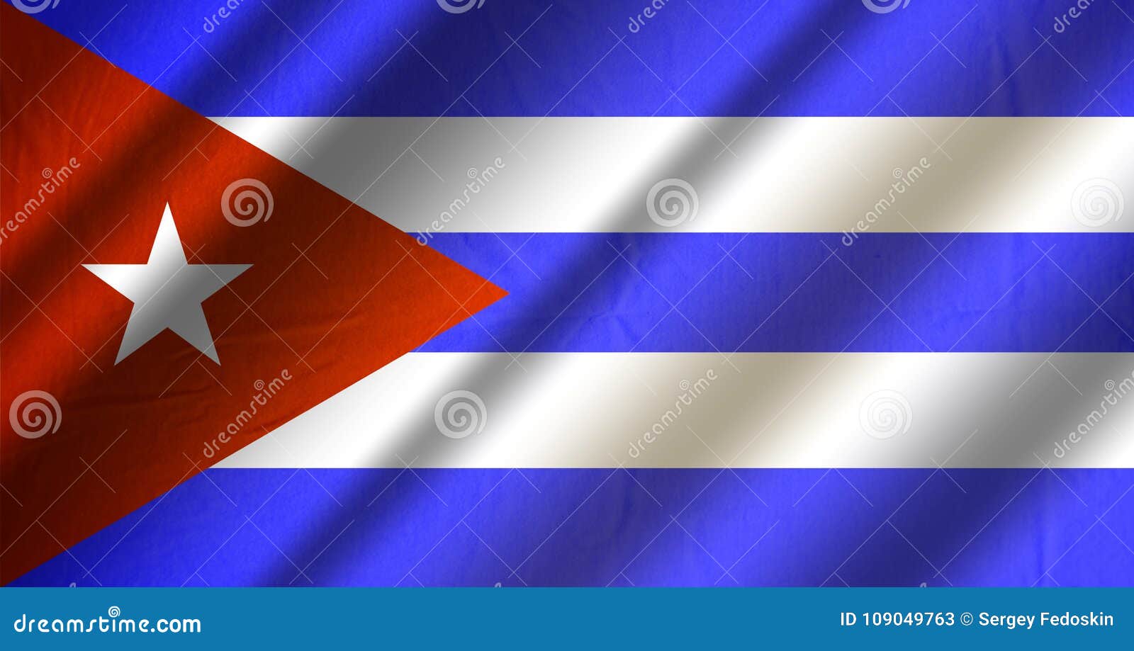 Authentieke Kleurrijke Vlag Van Cuba Stock Illustratie - Illustration ...
