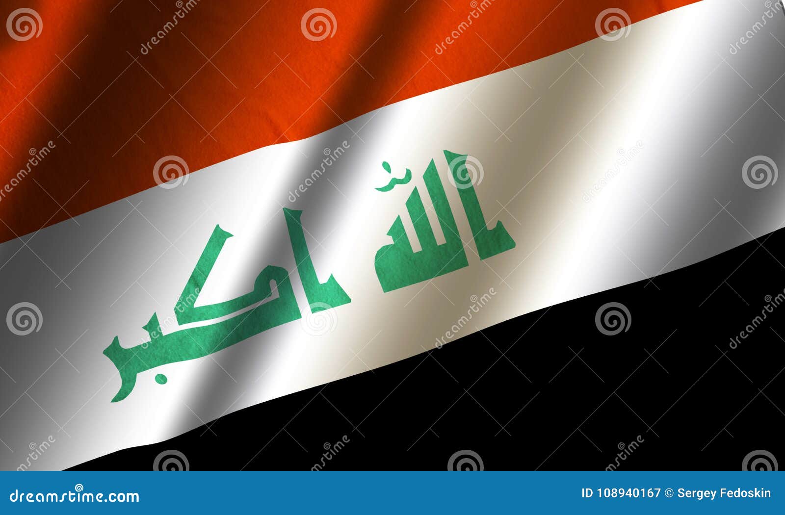 Authentieke Kleurrijke Vlag Van Irak Stock Illustratie - Illustration ...