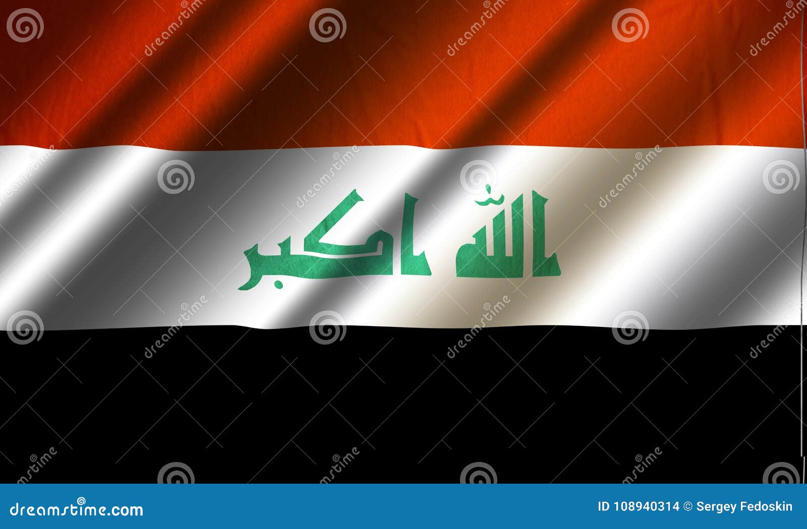 Authentieke Kleurrijke Vlag Van Irak Stock Illustratie - Illustration ...