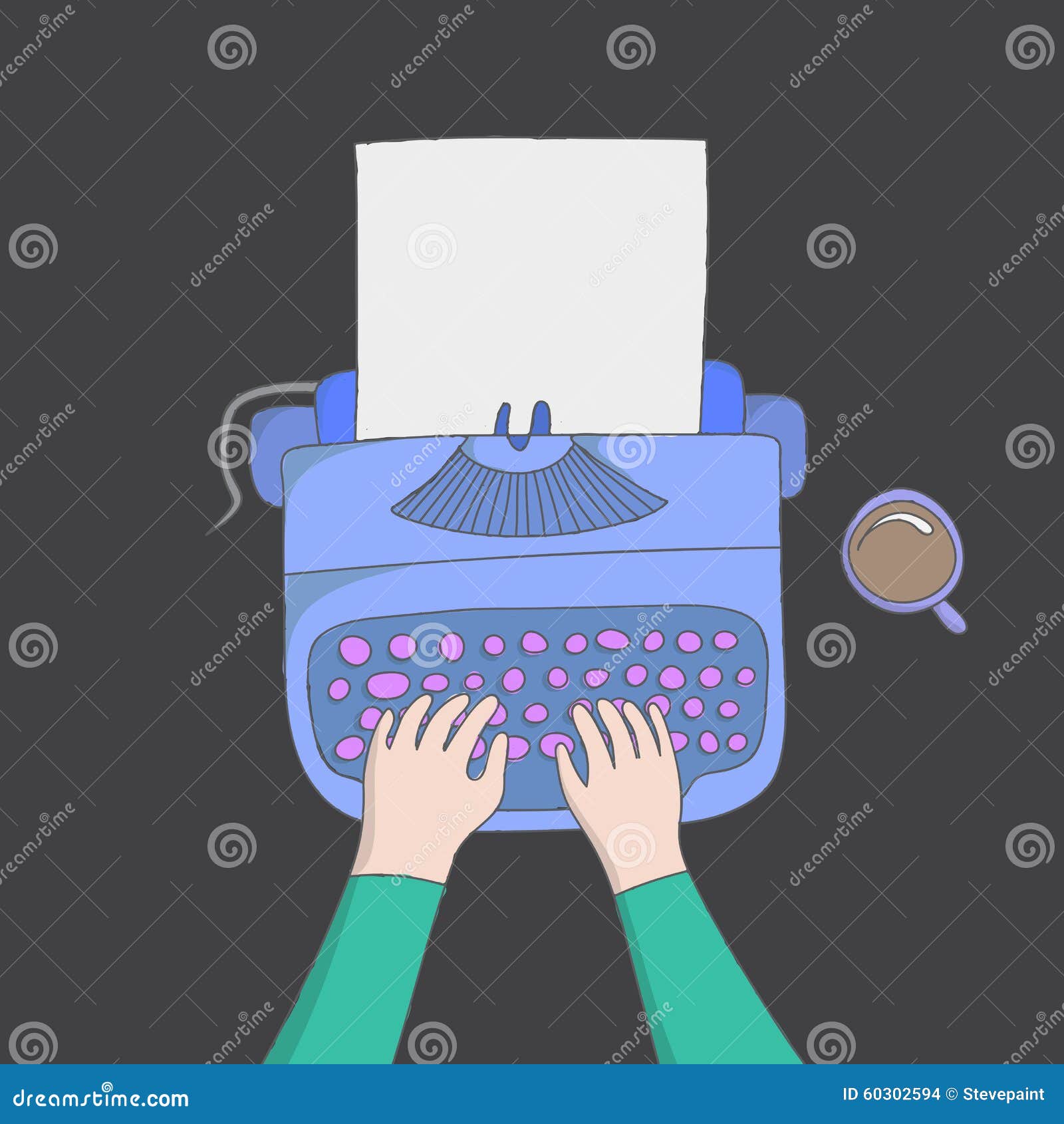 Author hands typing stock vector. Illustration of object - 60302594