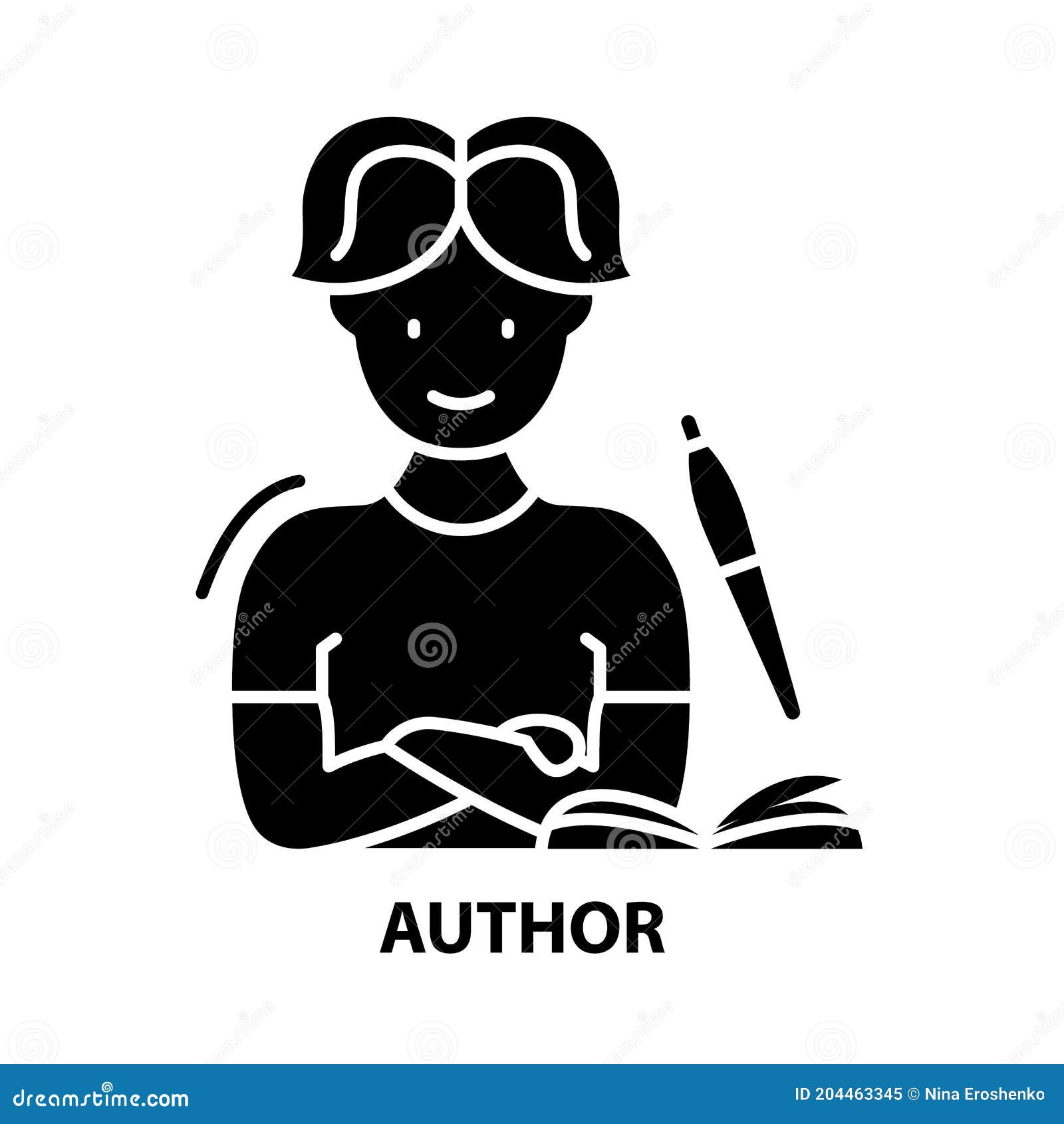 Author Icon, Black Vector Sign with Editable Strokes, Concept ...