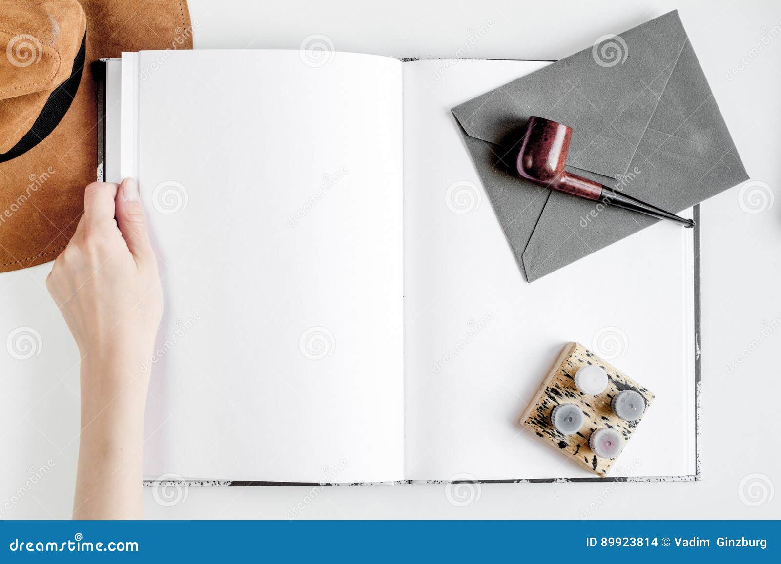 Author Office in Writer Concept on Desk Background Top View Mock Up ...