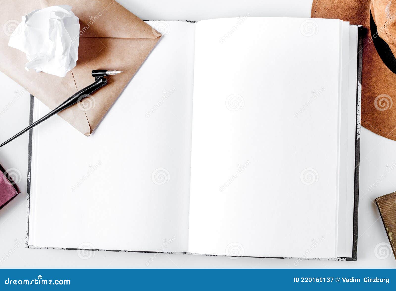 Author Office in Writer Concept on Desk Background Top View Mock Up ...