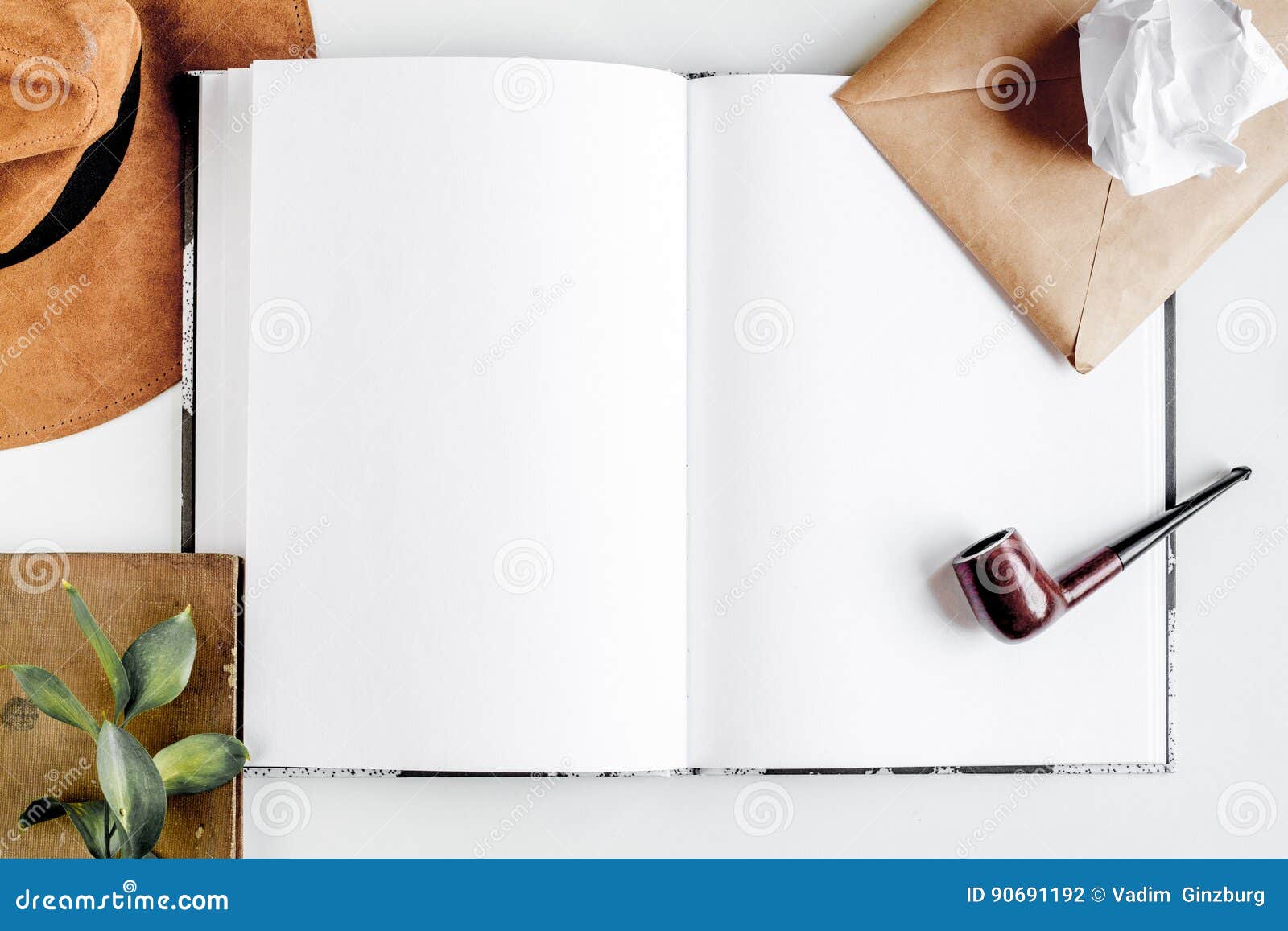 Author Office in Writer Concept on Desk Background Top View Mock Up ...