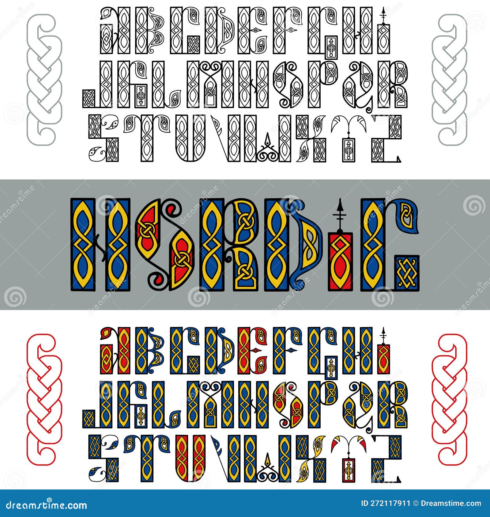 Author S Stylish Celtic Font with Patterns. Celtic Knot. Stock ...