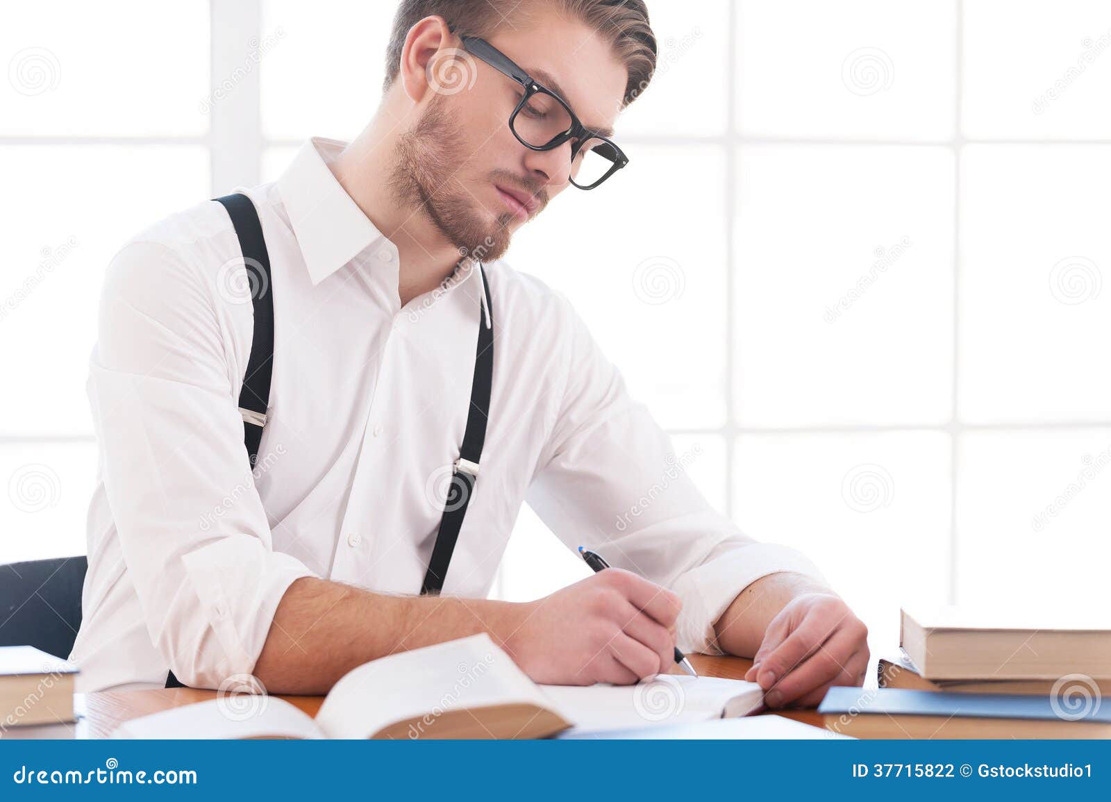 Author at work. stock photo. Image of creativity, attractive - 37715822