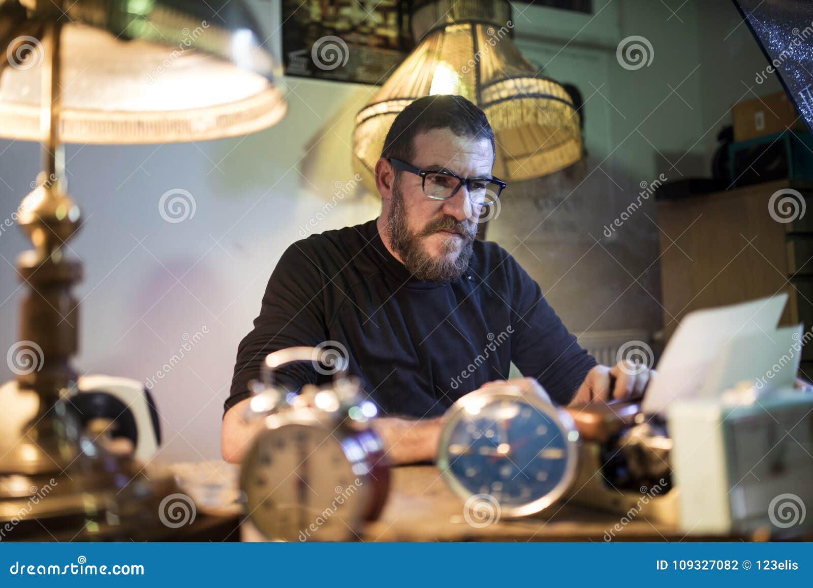 Author Working at the Office Stock Photo - Image of paper, office ...
