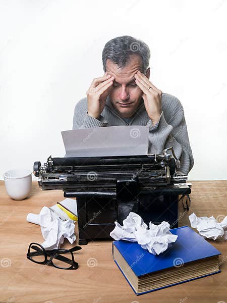 Author writing a book stock photo. Image of writing, frustrated - 27573228