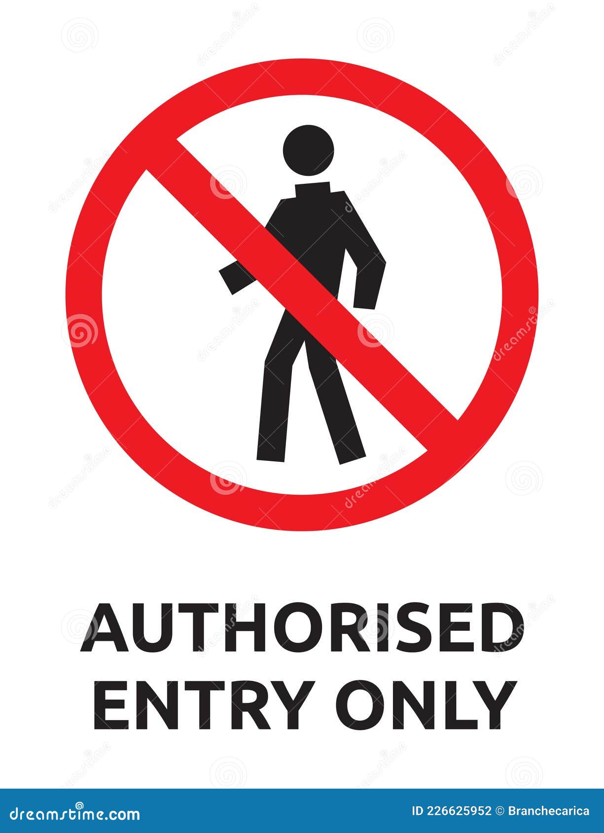 Authorised entry only sign stock vector. Illustration of protection ...