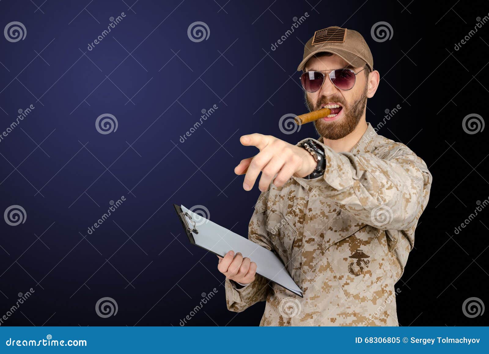 Authoritative military man stock image. Image of stand - 68306805