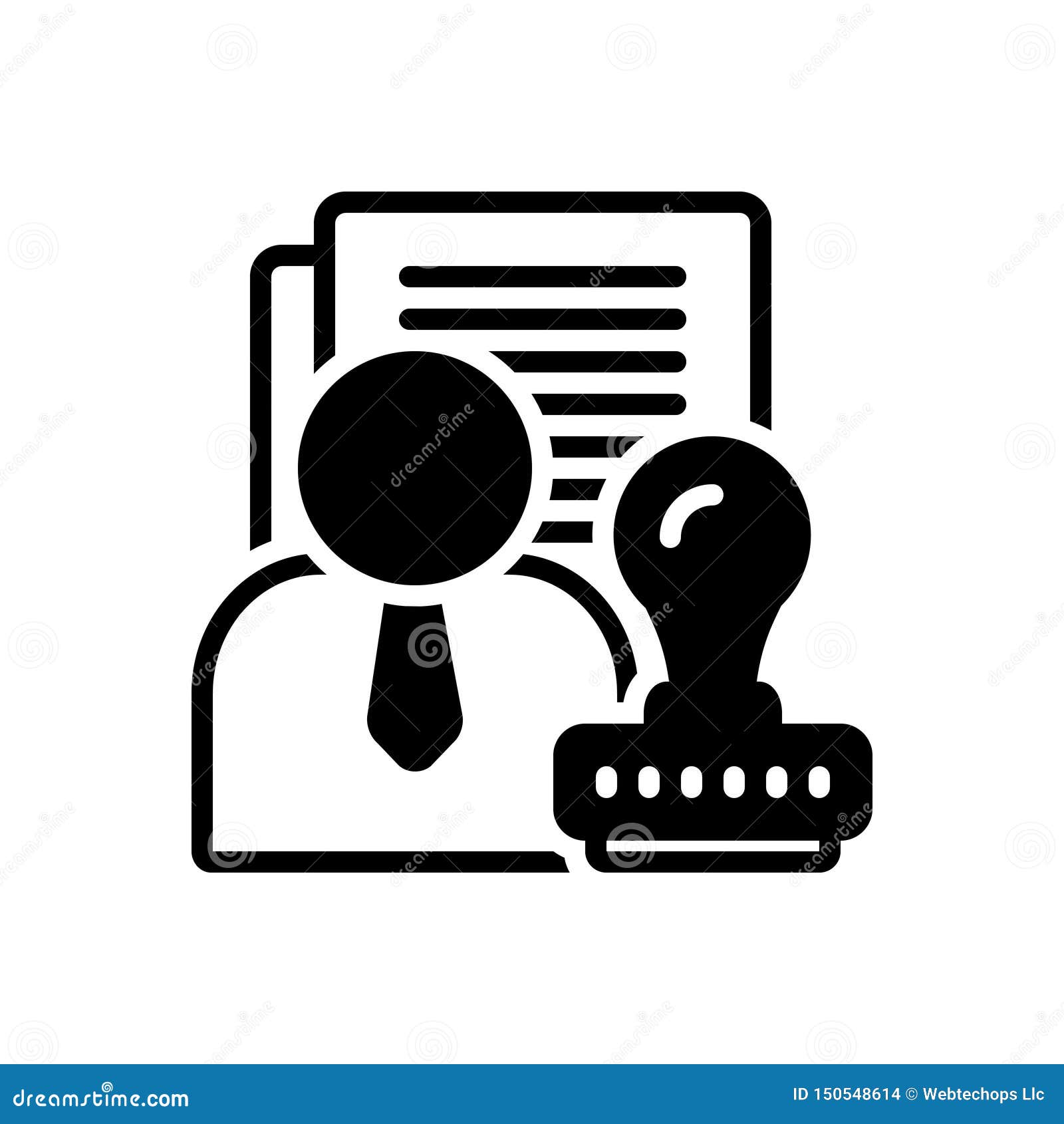 Black Solid Icon for Authorities, Approved and Agreement Stock ...