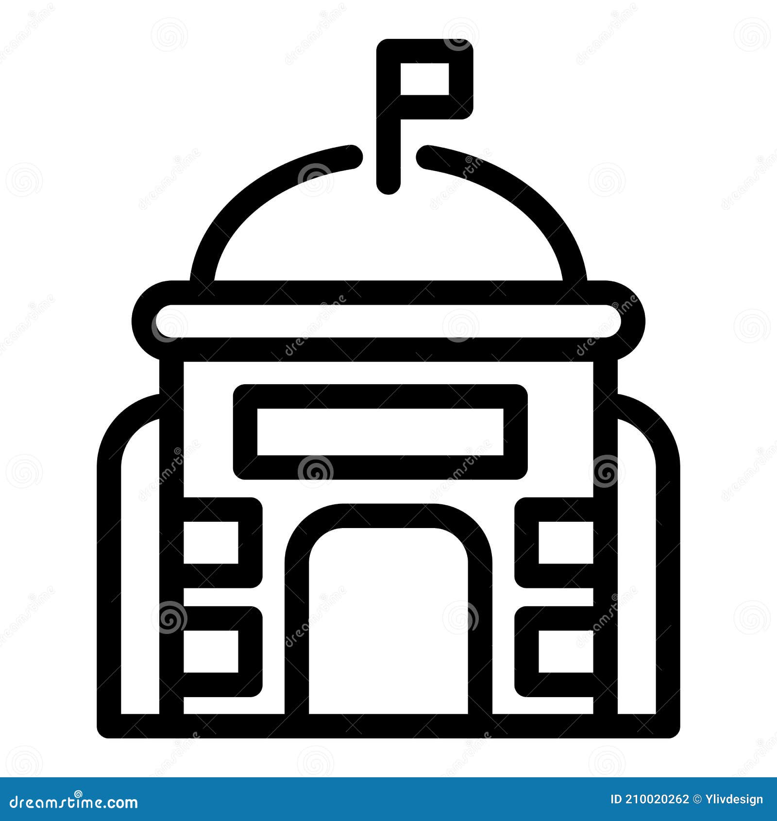Authority Building Icon, Outline Style Stock Vector - Illustration of ...