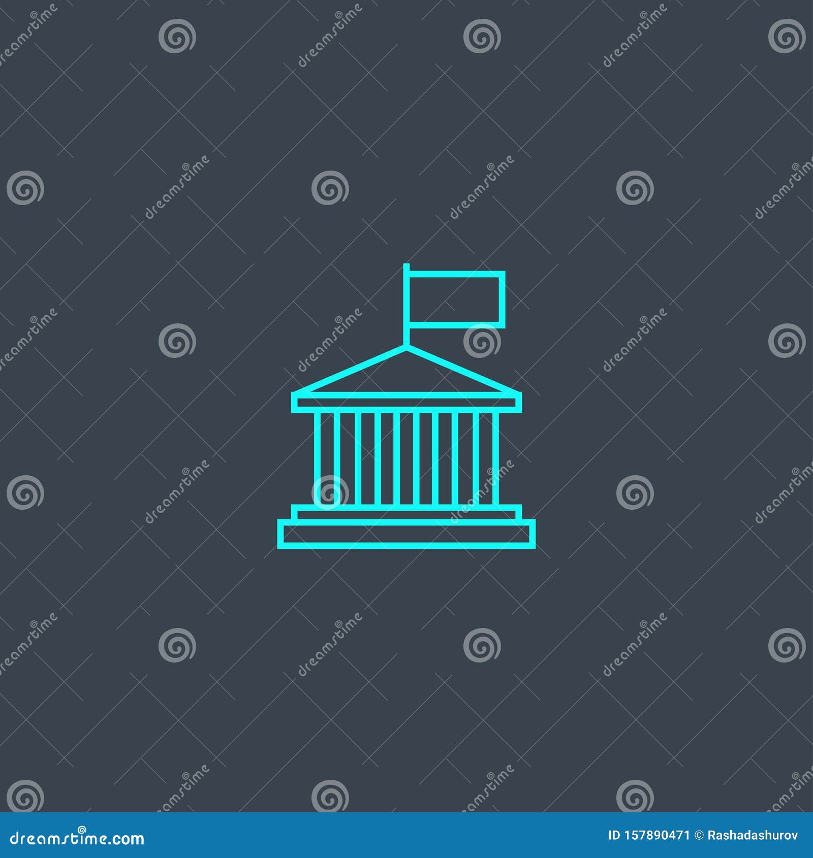 Authority Concept Blue Line Icon. Simple Stock Vector - Illustration of ...