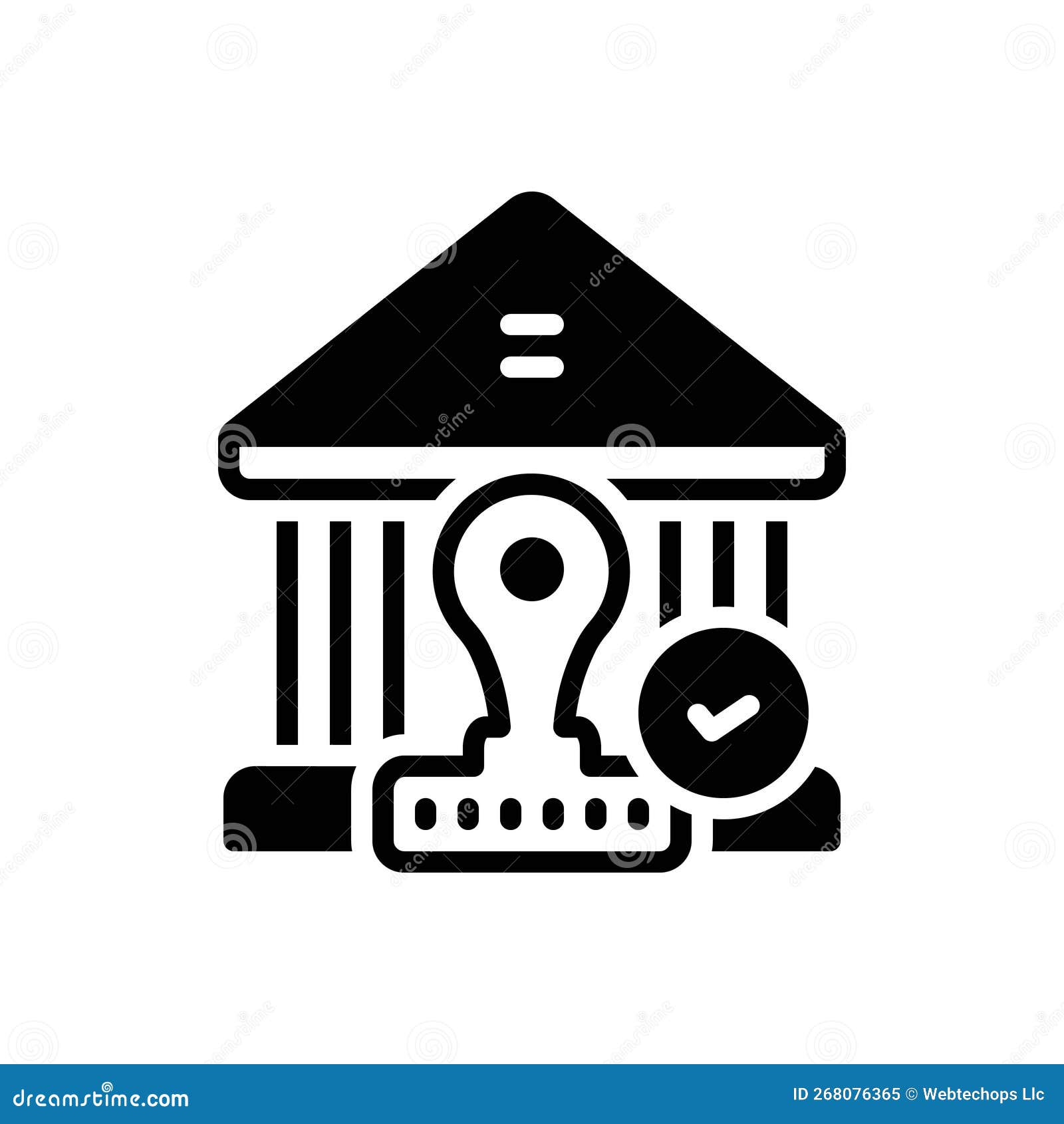 Black Solid Icon for Authority, Approve and Authorization Stock ...