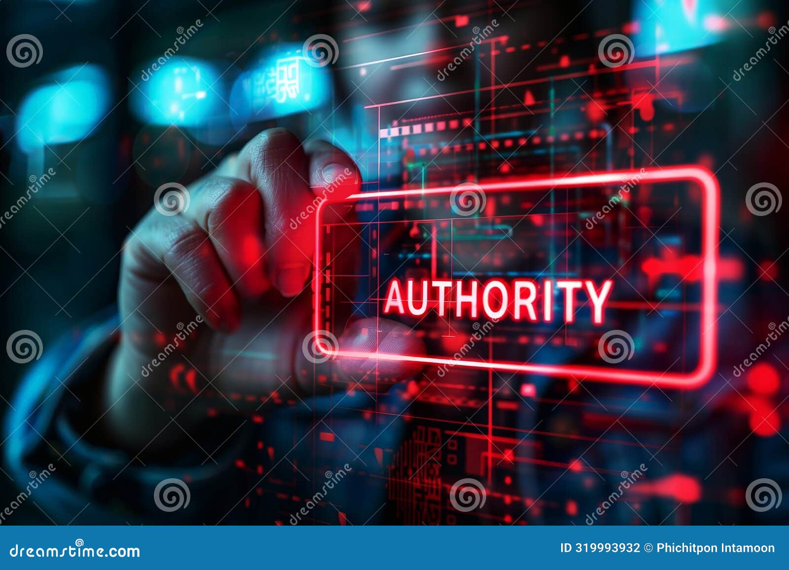 Authority Which a Businessman in a Dark Blue Suit Points at Authority ...