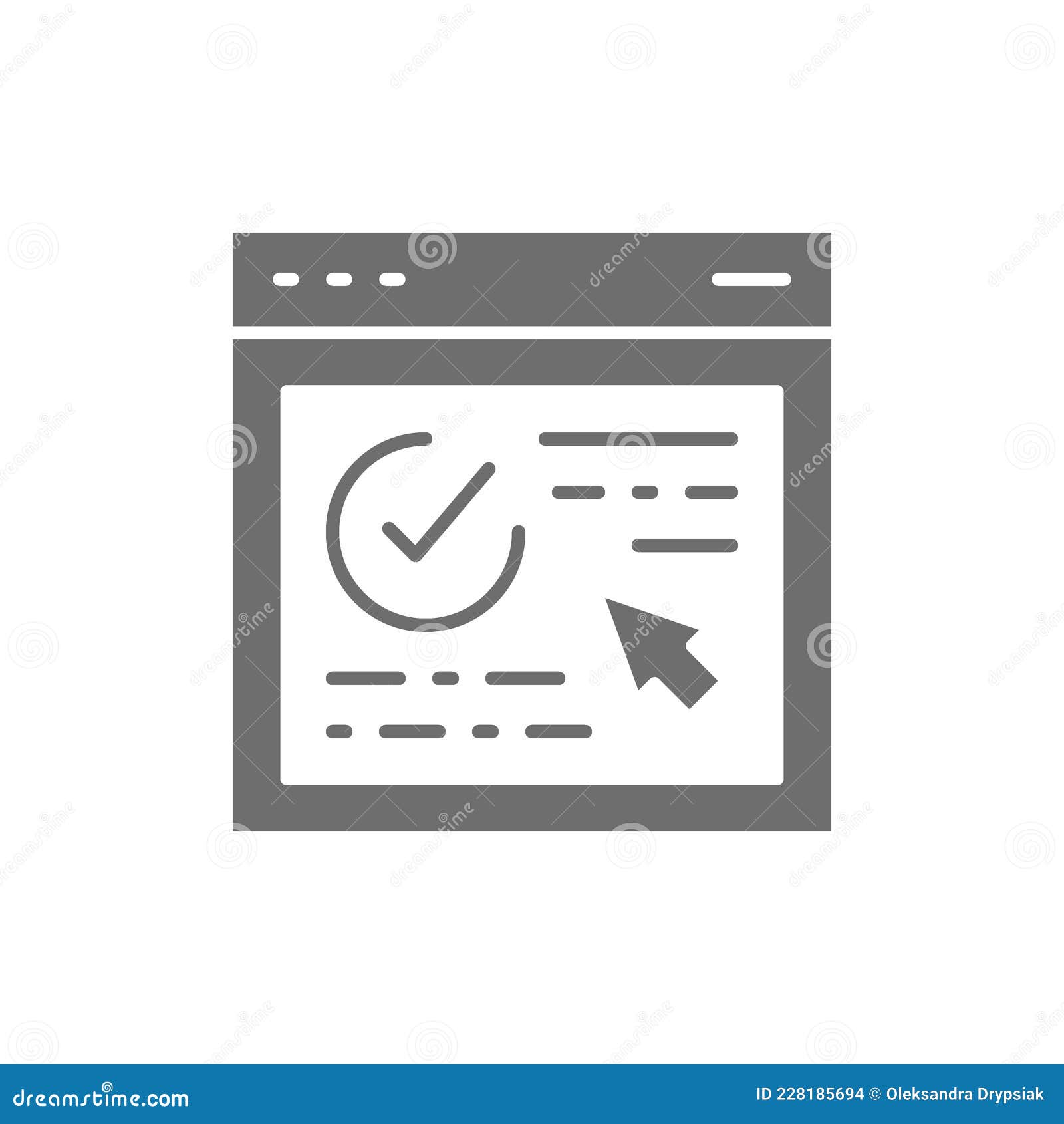 Authorization, Approved Web Page, Website with Check Mark Grey Icon ...