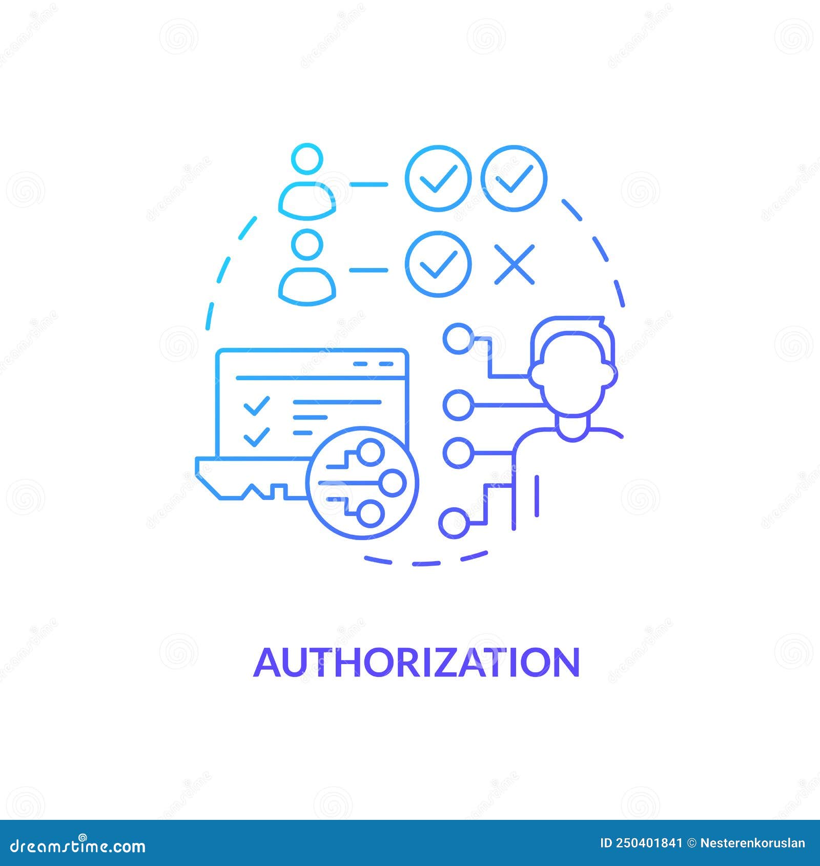 Authorization Blue Gradient Concept Icon Stock Vector - Illustration of ...