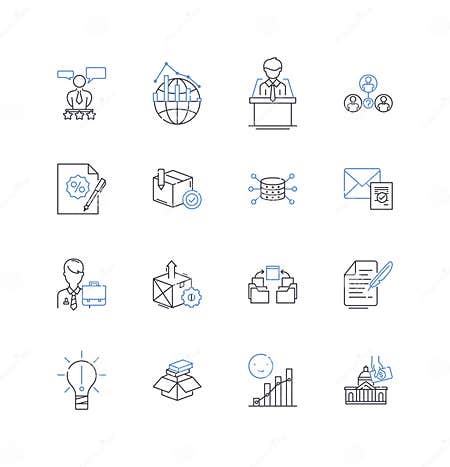 Authorization Center Line Icons Collection. Authorization ...