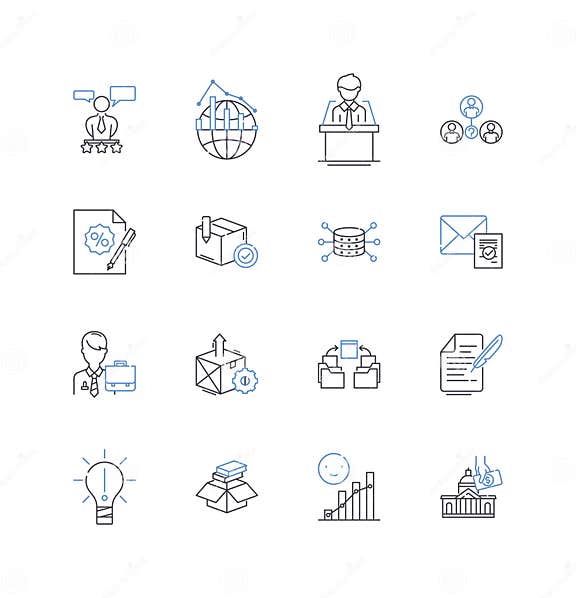 Authorization Center Line Icons Collection. Authorization ...