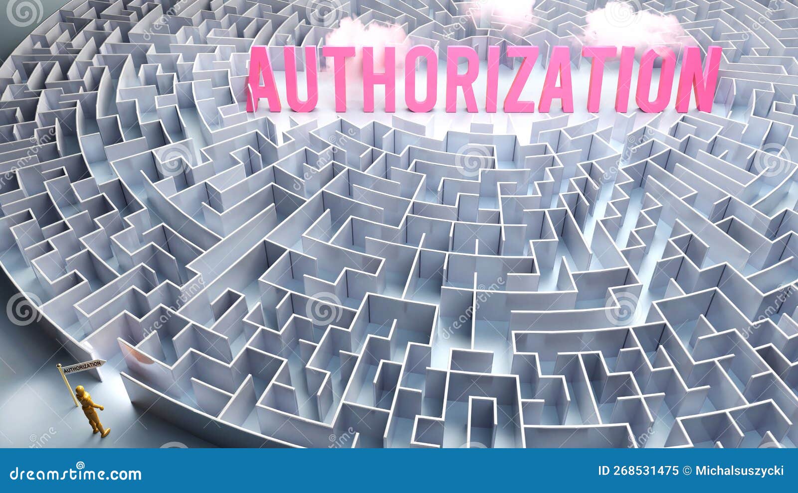 Authorization and a Difficult Path To Reach it Stock Image - Image of ...
