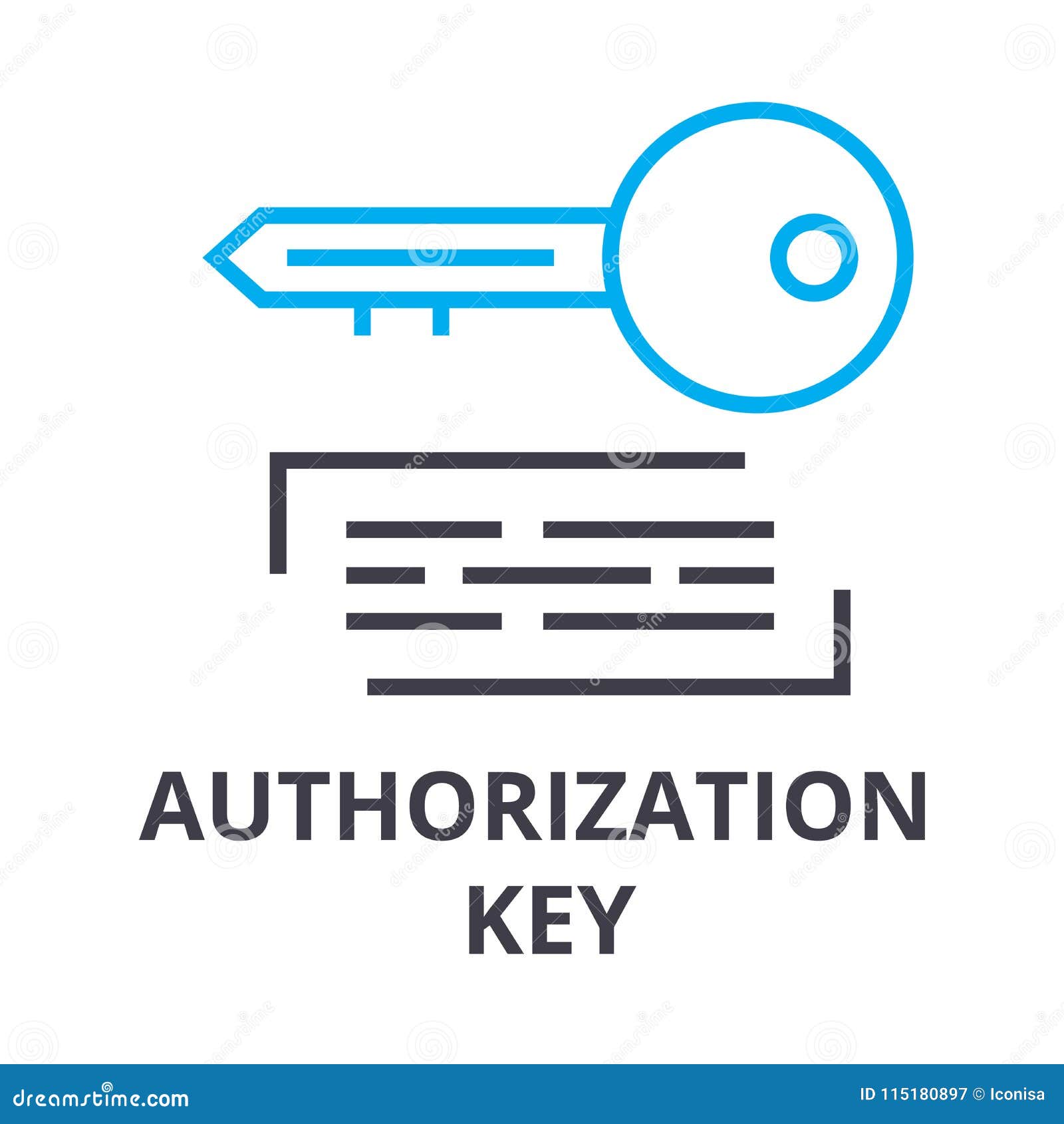 Authorization Key Thin Line Icon, Sign, Symbol, Illustation, Linear ...