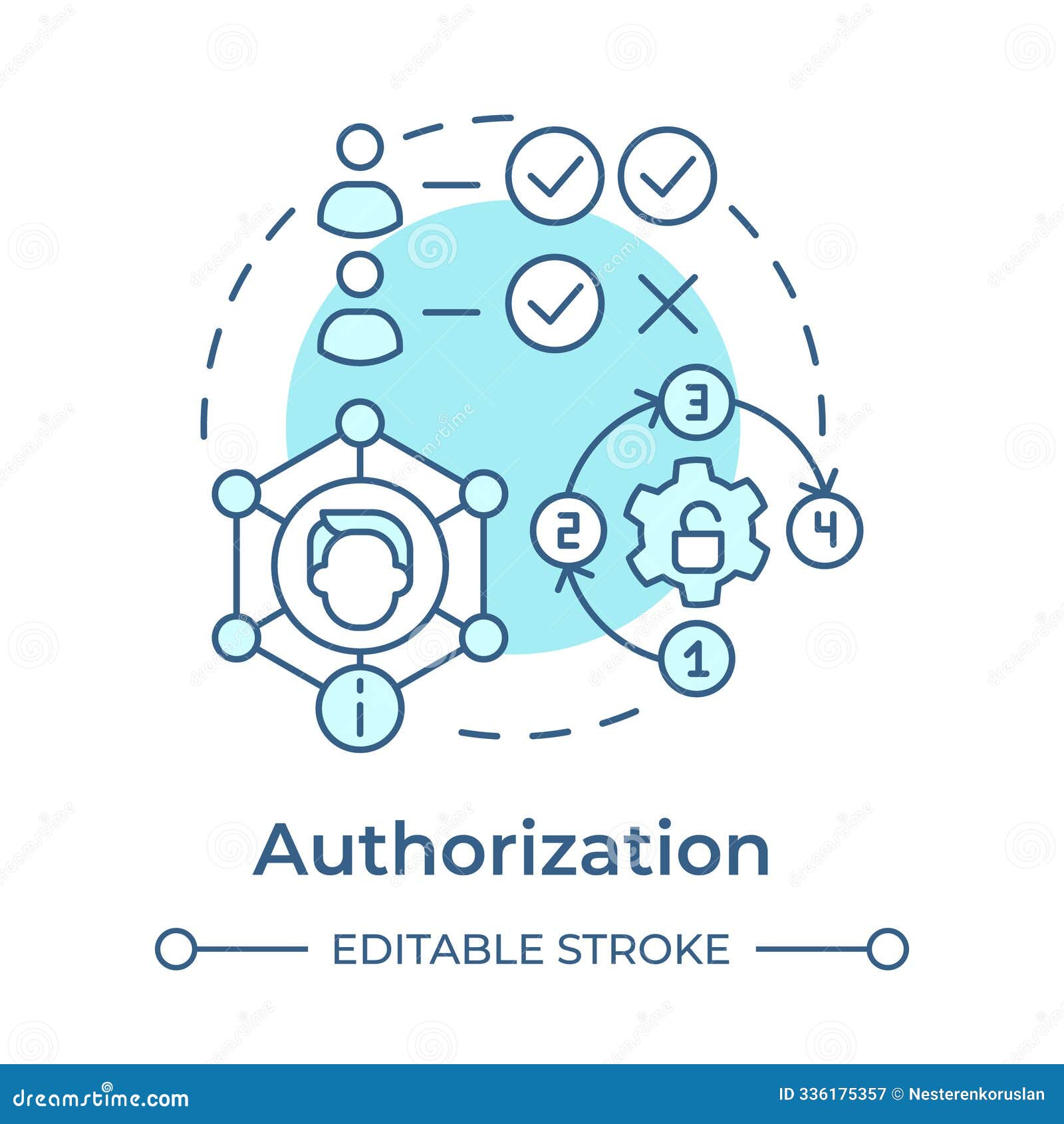 Authorization Soft Blue Concept Icon Stock Vector - Illustration of ...
