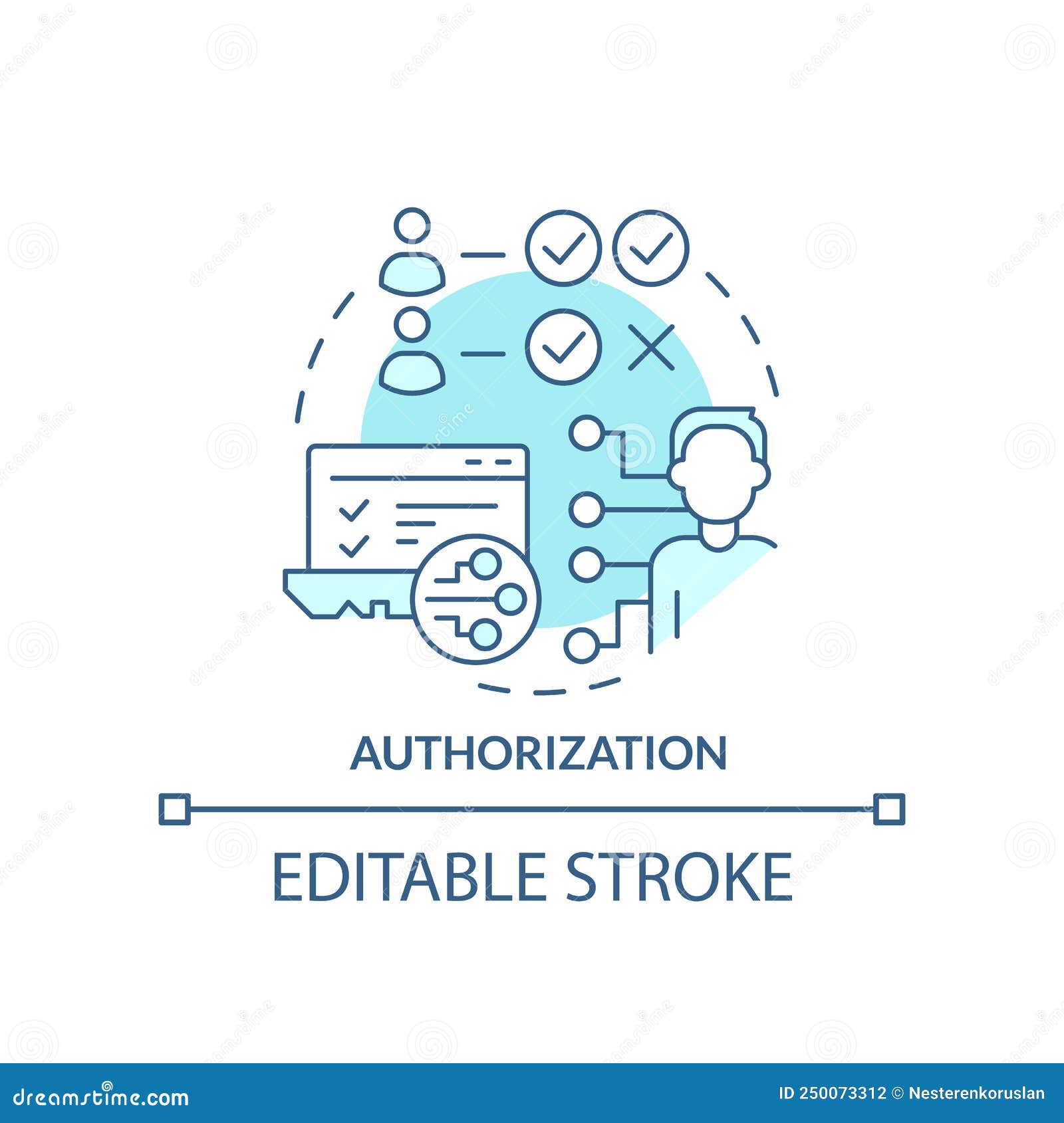 Authorization Turquoise Concept Icon Stock Vector - Illustration of ...