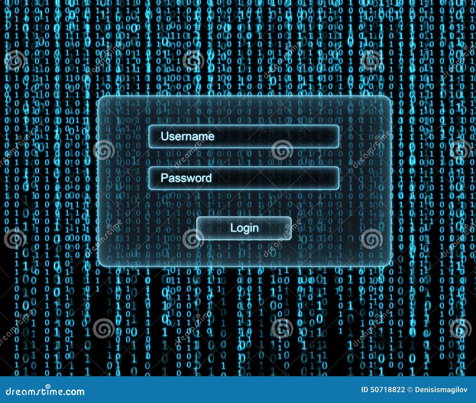 Authorization With Binary Code Digital Technology Background. Abstract ...