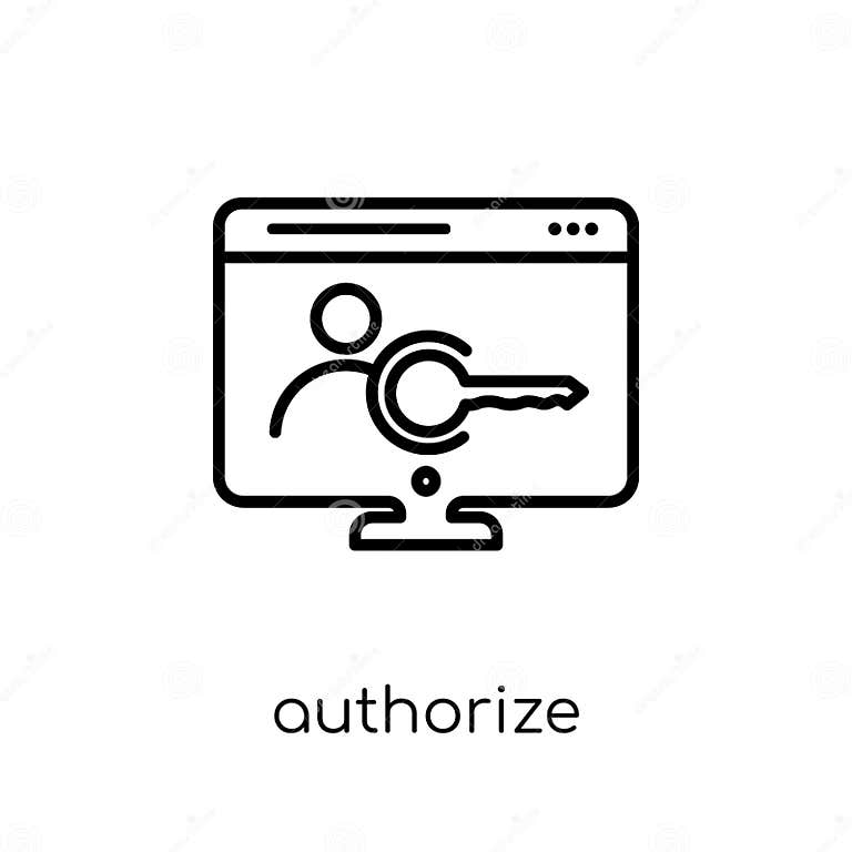 Authorize Icon. Trendy Modern Flat Linear Vector Authorize Icon Stock ...