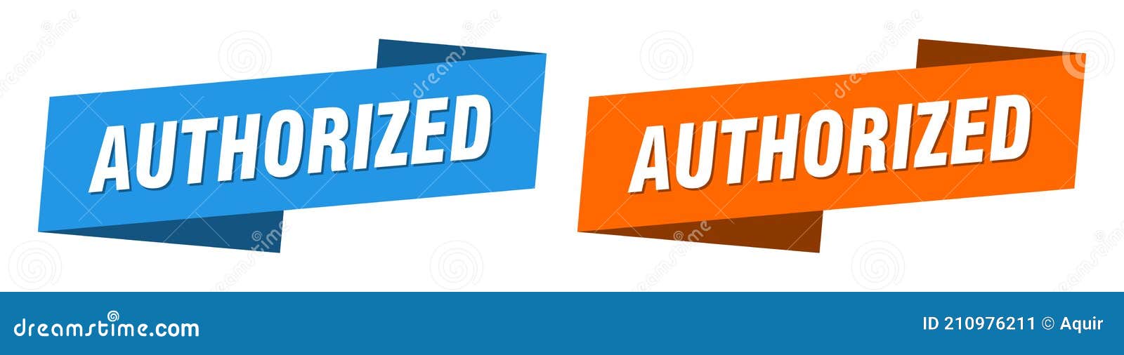 Authorized Banner. Authorized Ribbon Label Sign Set Stock Vector ...