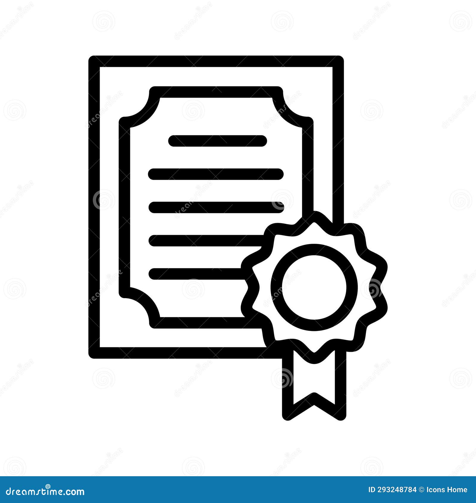 Authorized Document, Paper With Badge Depicting Concept Icon Of ...