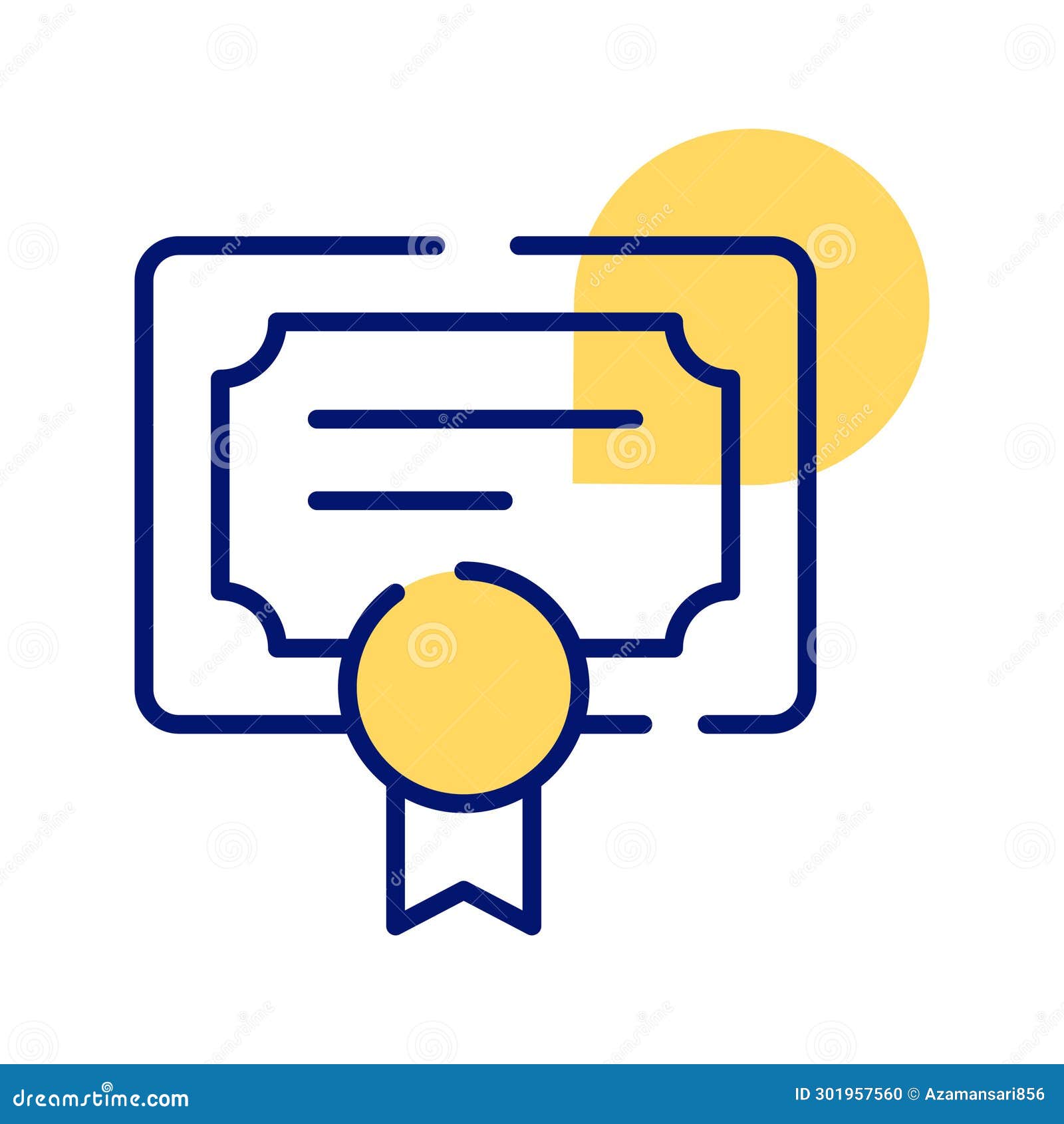 Authorized Document, Paper With Badge Depicting Concept Icon Of ...