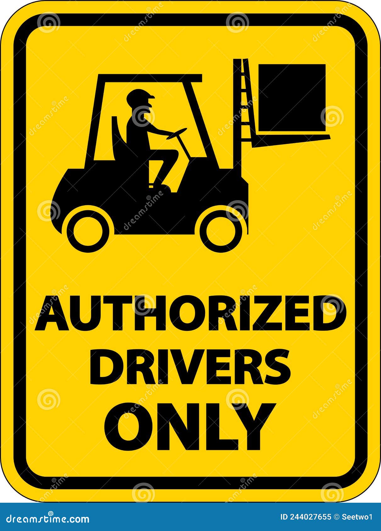 Authorized Drivers only Label Sign on White Background Stock Vector ...
