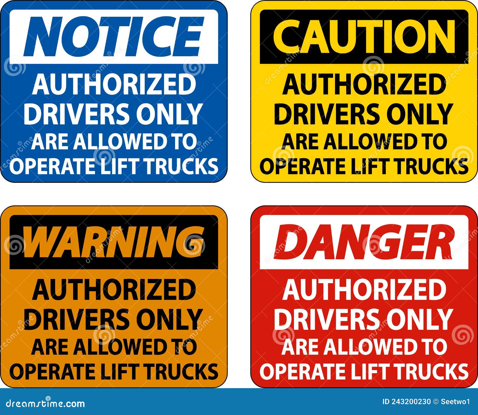 Authorized Drivers only Sign on White Background Stock Vector ...