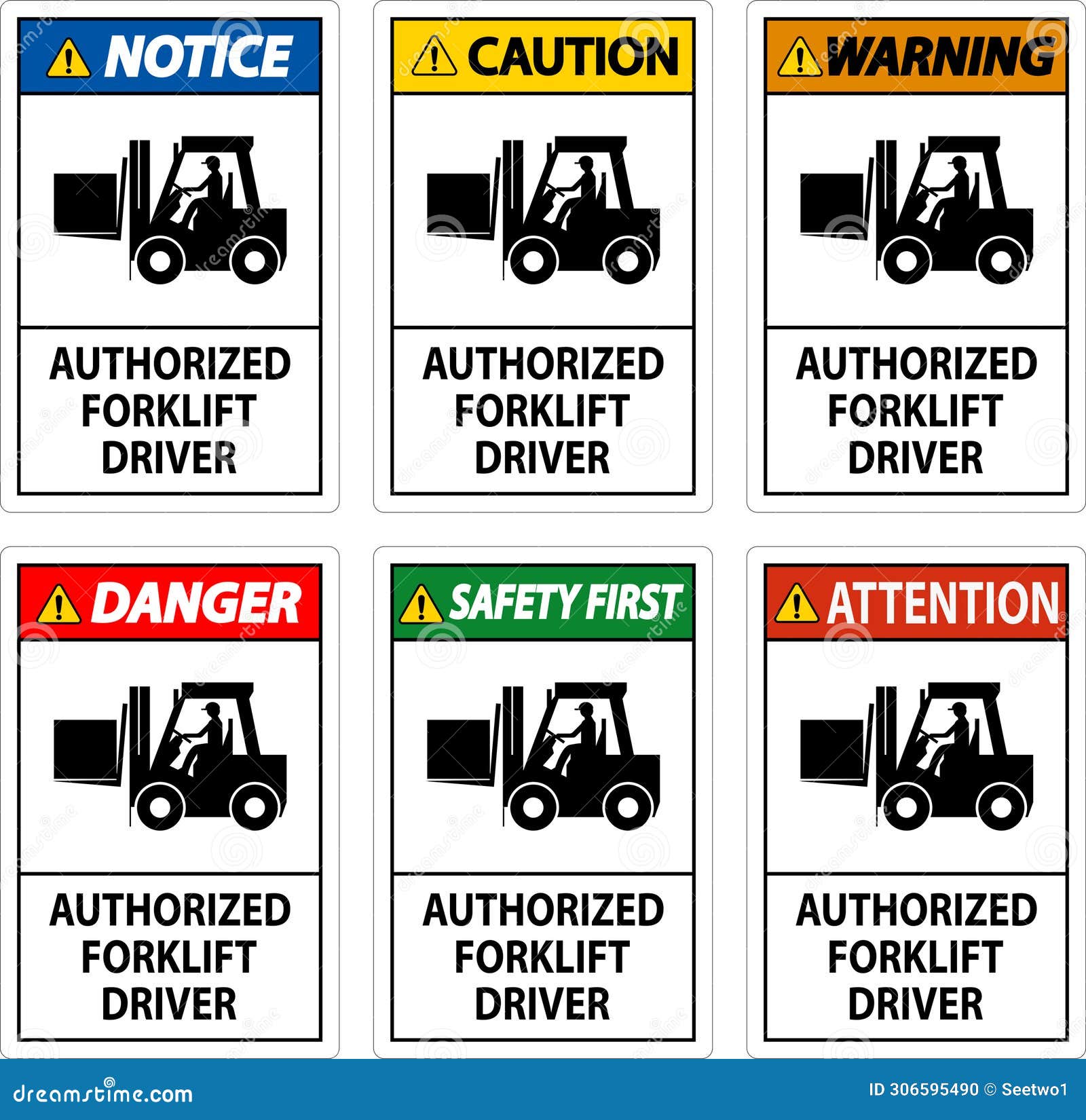 Authorized Forklift Driver Sign Stock Vector - Illustration of ...