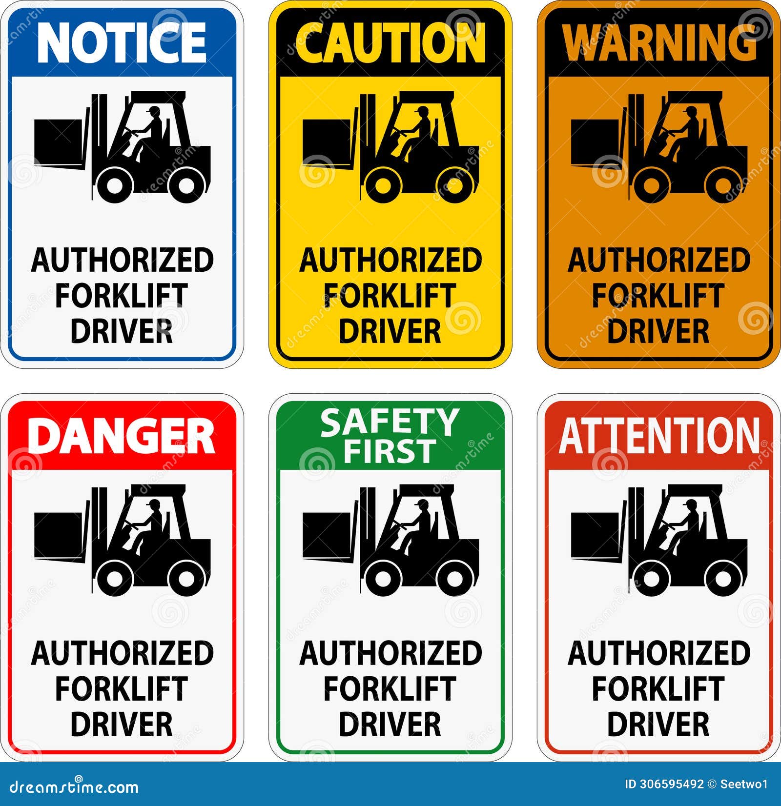 Authorized Forklift Driver Sign Stock Vector - Illustration of business ...