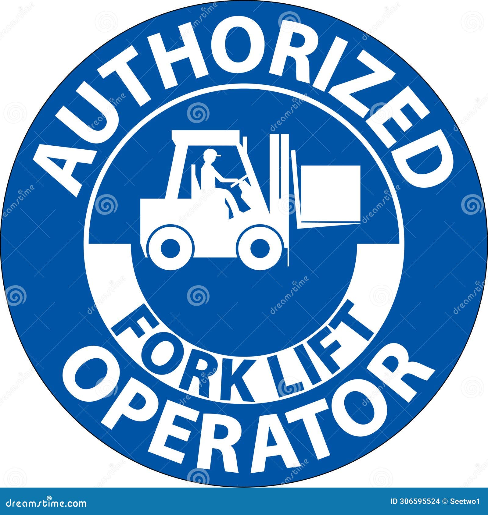 Authorized Forklift Operator Sign Stock Vector - Illustration of ...