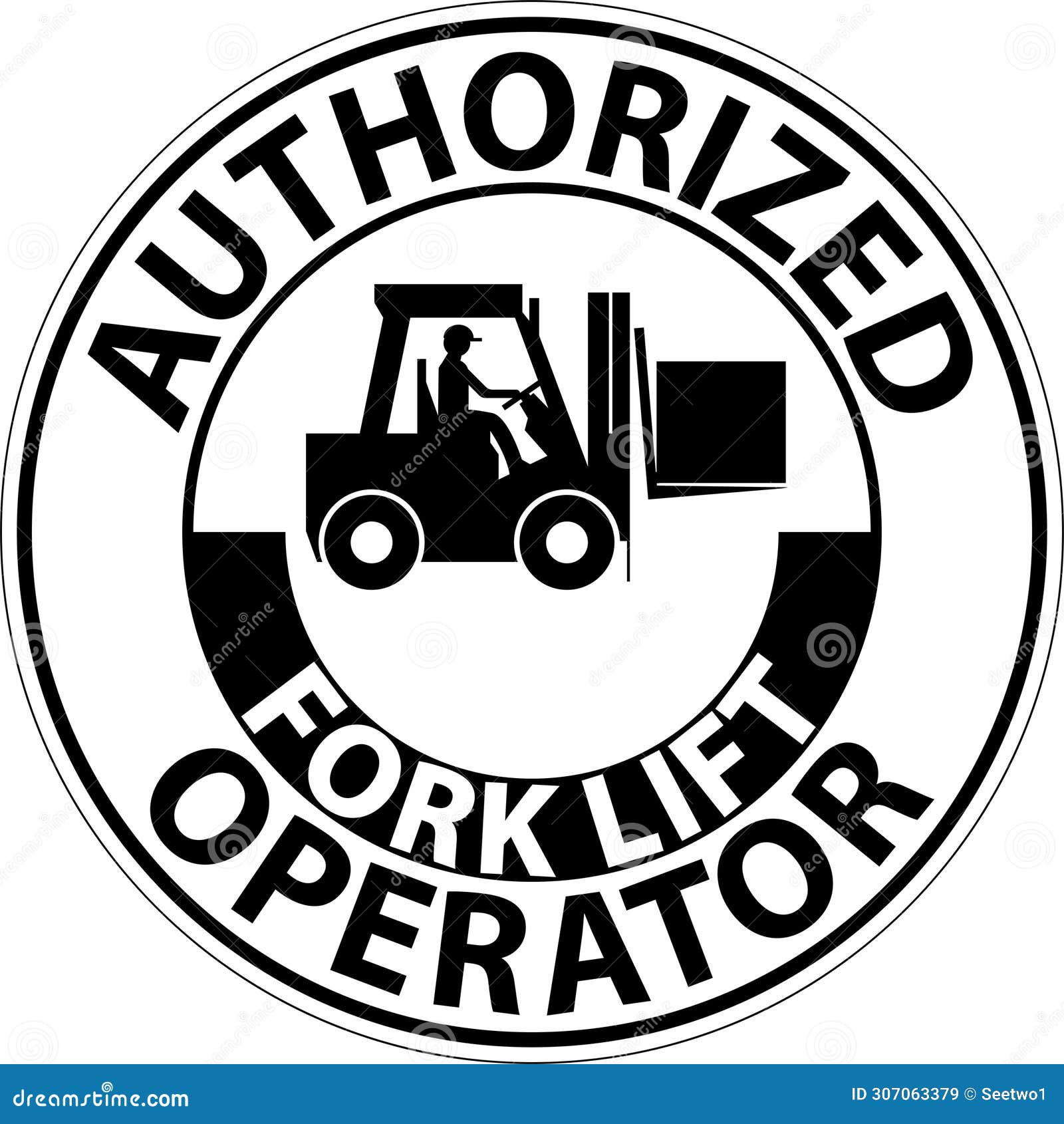 Authorized Forklift Operator Sign Stock Vector - Illustration of helmet ...
