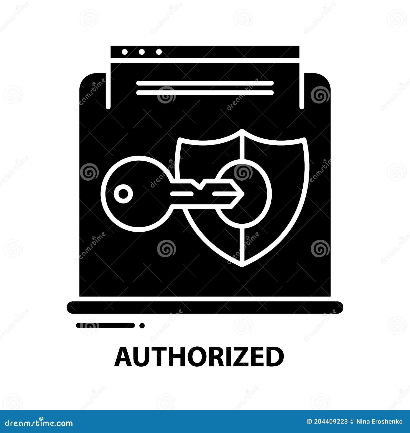 Authorized Icon, Black Vector Sign with Editable Strokes, Concept ...
