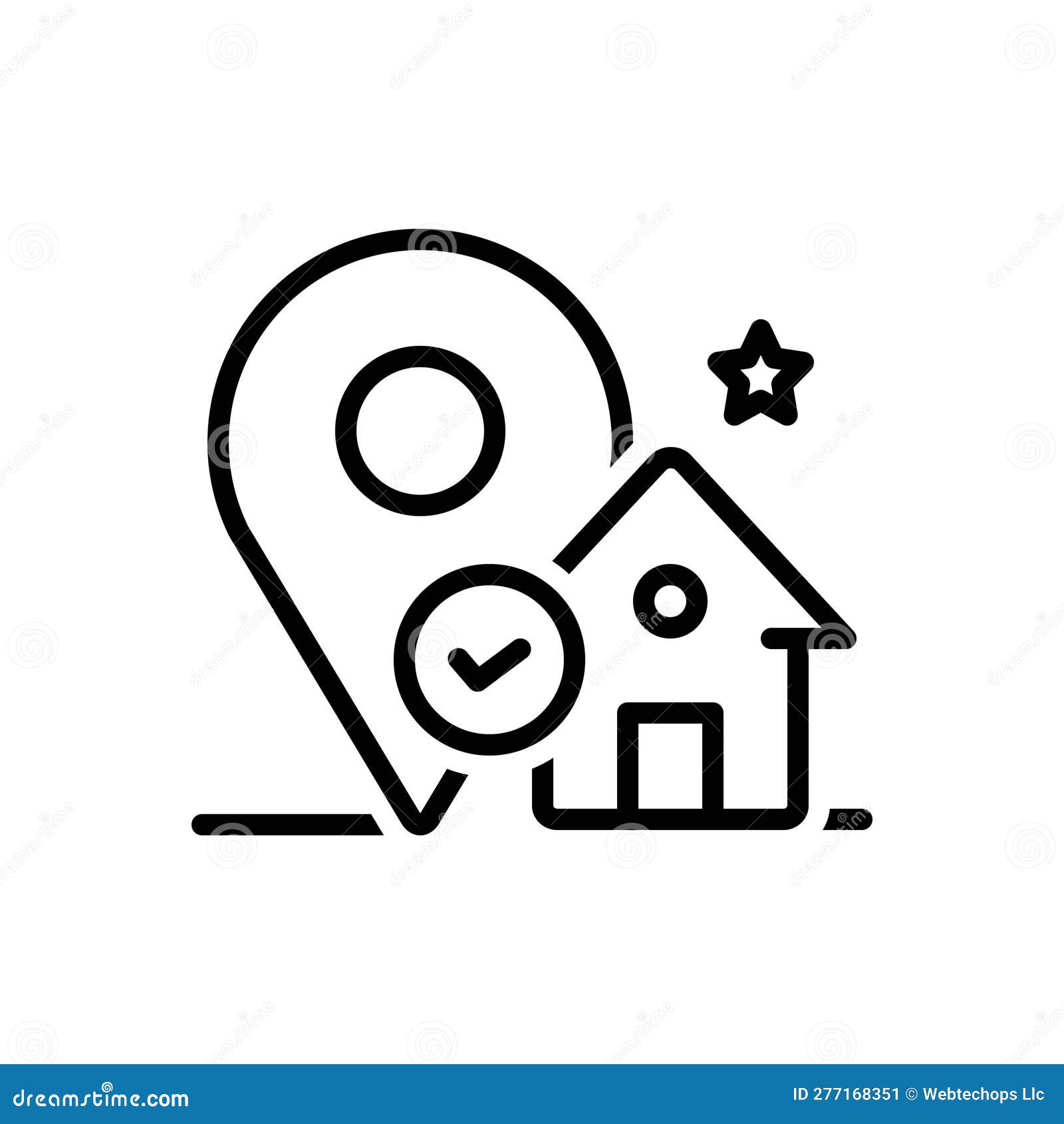 Black Line Icon for Authorized, Occupied and Address Stock Vector ...