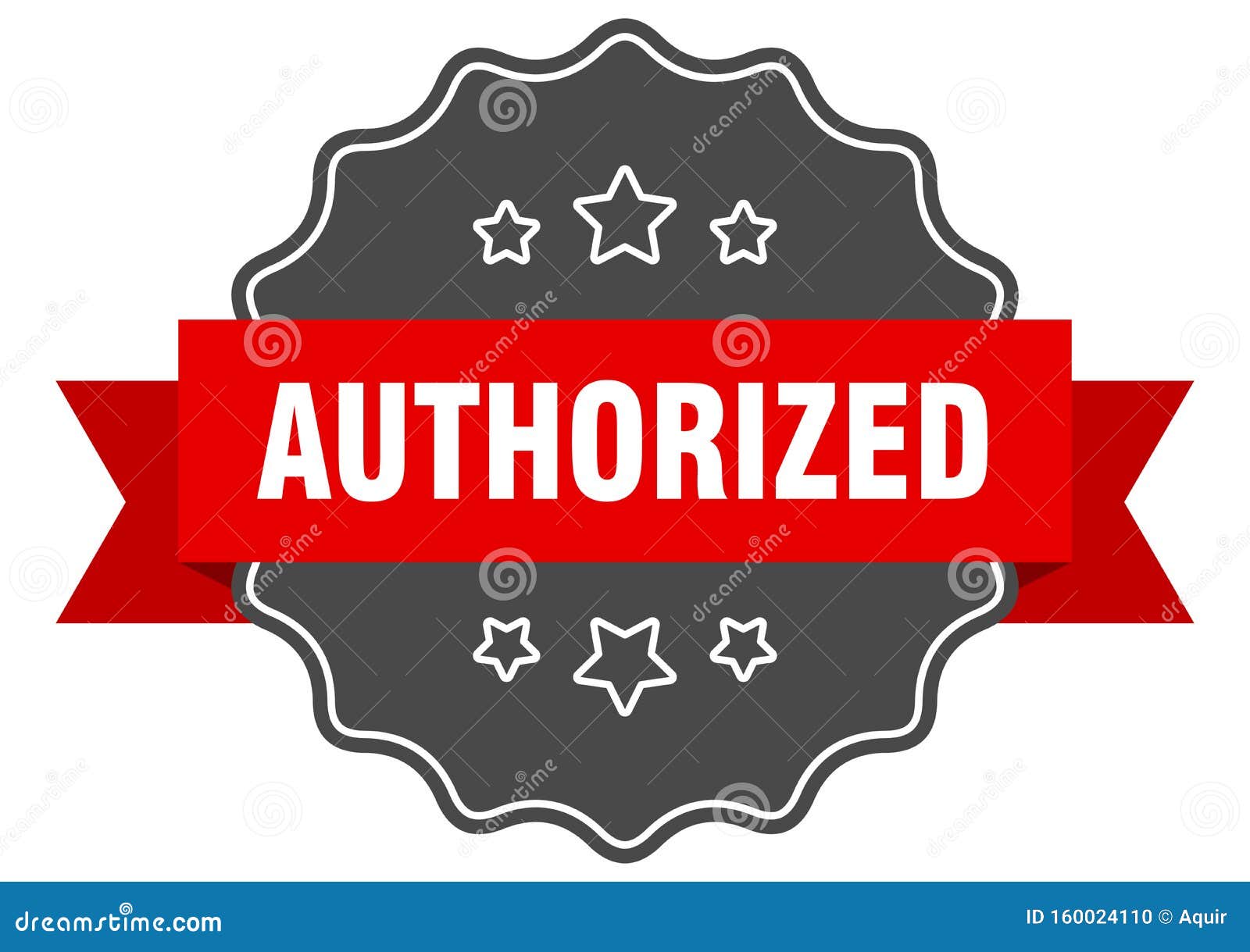 Authorized label stock vector. Illustration of isolated - 160024110
