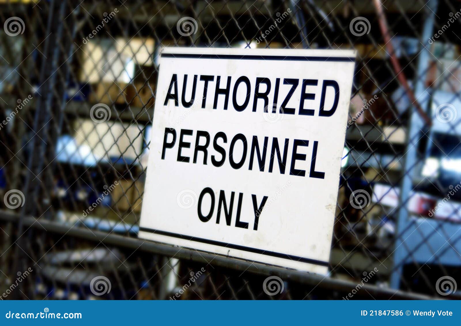 Authorized Personnel only Sign Stock Photo - Image of gate, locked ...