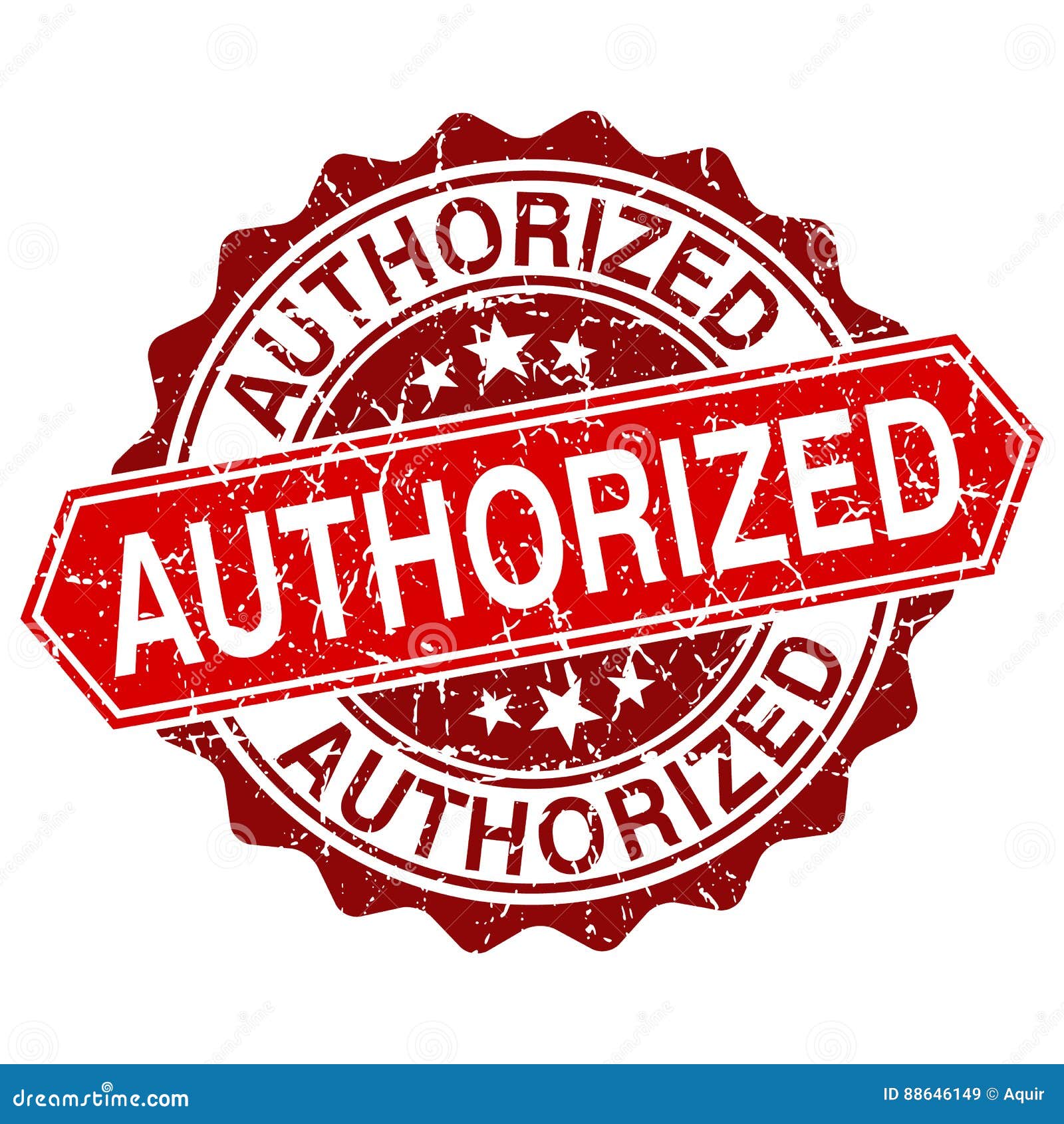 Authorized Red Vintage Stamp Stock Vector - Illustration of qualify ...