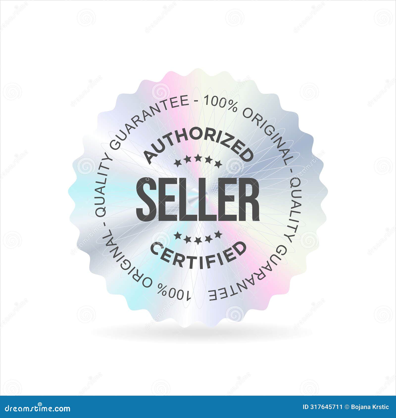 Authorized Seller Hologram Sticker or Label with Holographic Texture ...