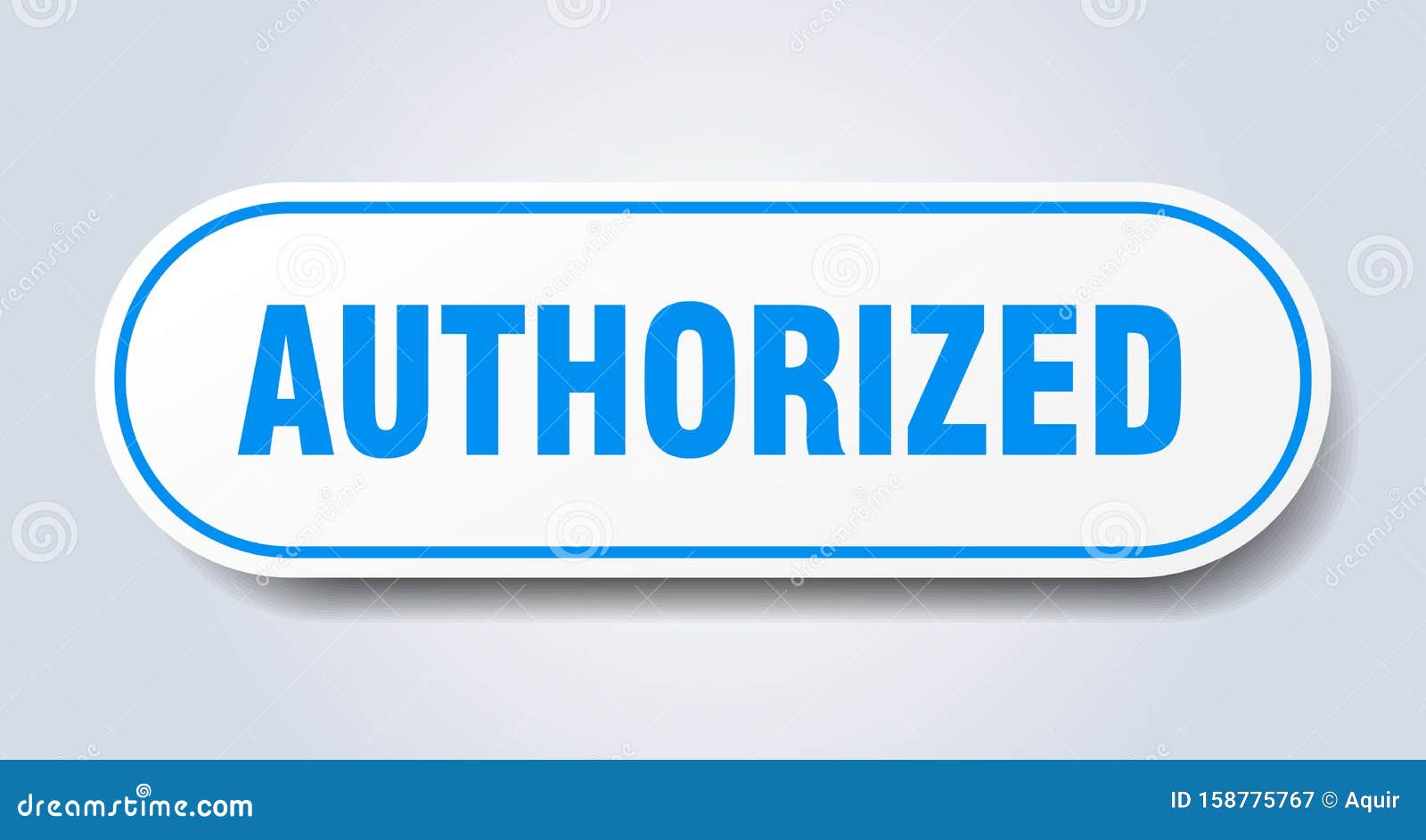 Authorized Sticker. Authorized Label Cartoon Vector | CartoonDealer.com ...