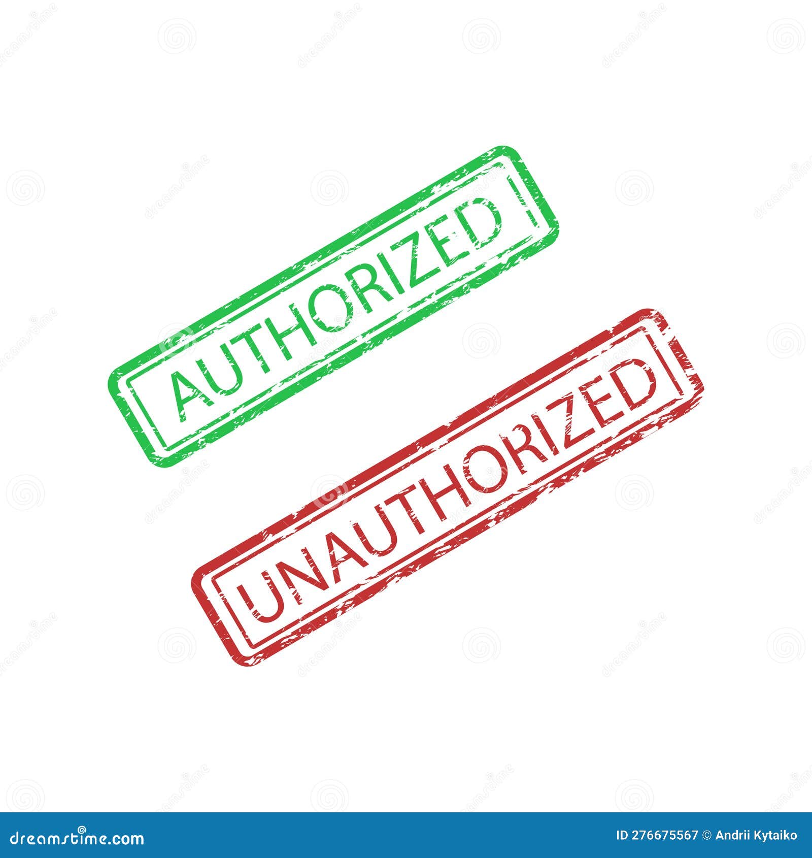 Authorized and Unauthorized Rubber Stamp Set Texture Stock Vector ...