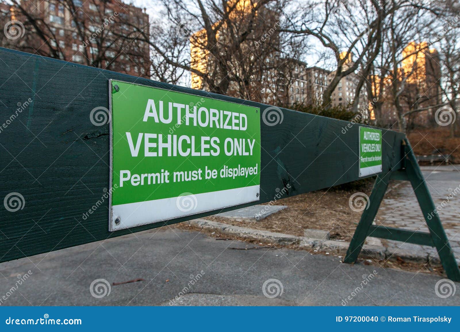 Authorized Vehicles only stock photo. Image of manhattan - 97200040