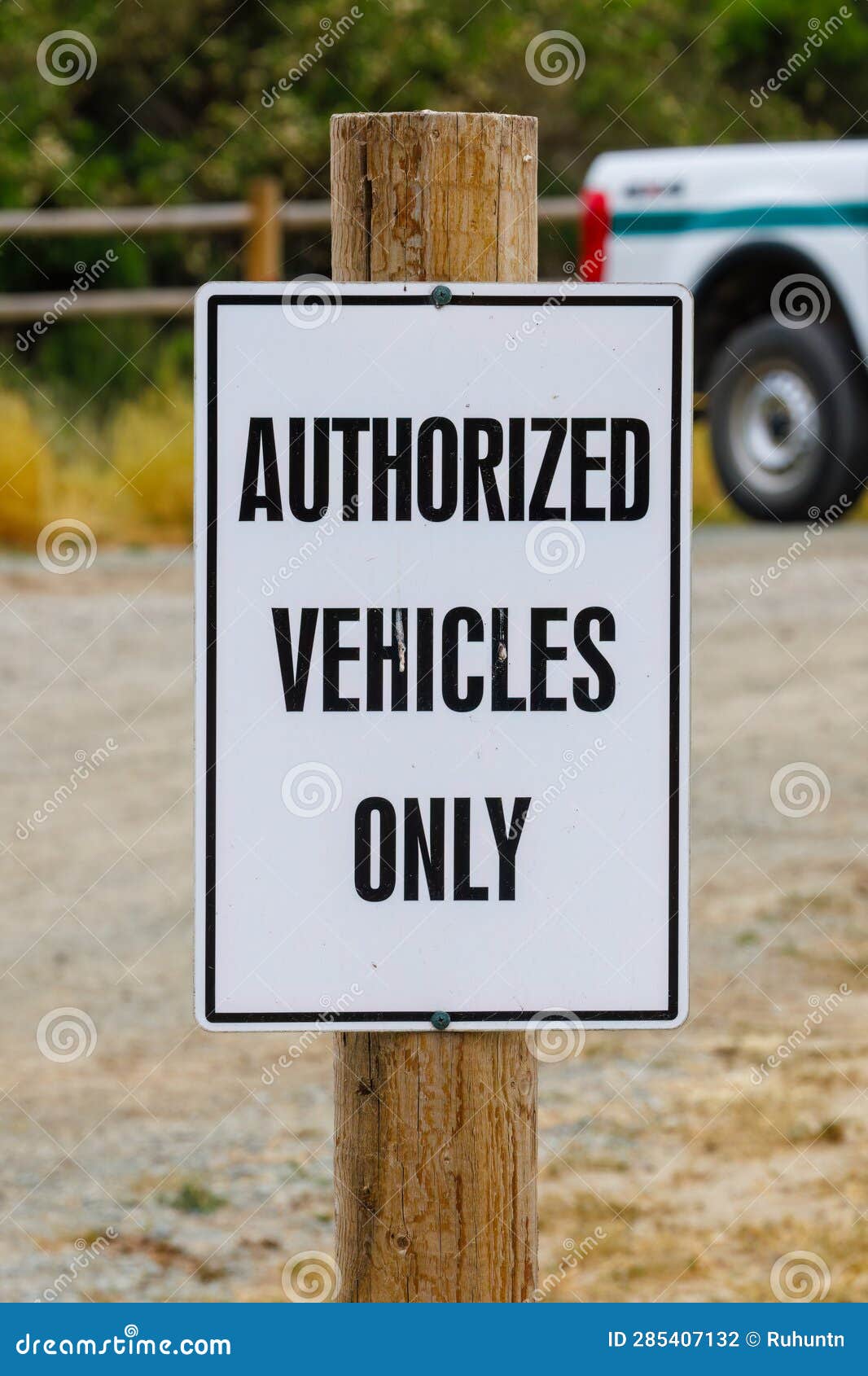 Authorized Vehicles only Sign Stock Photo - Image of symbol, road ...