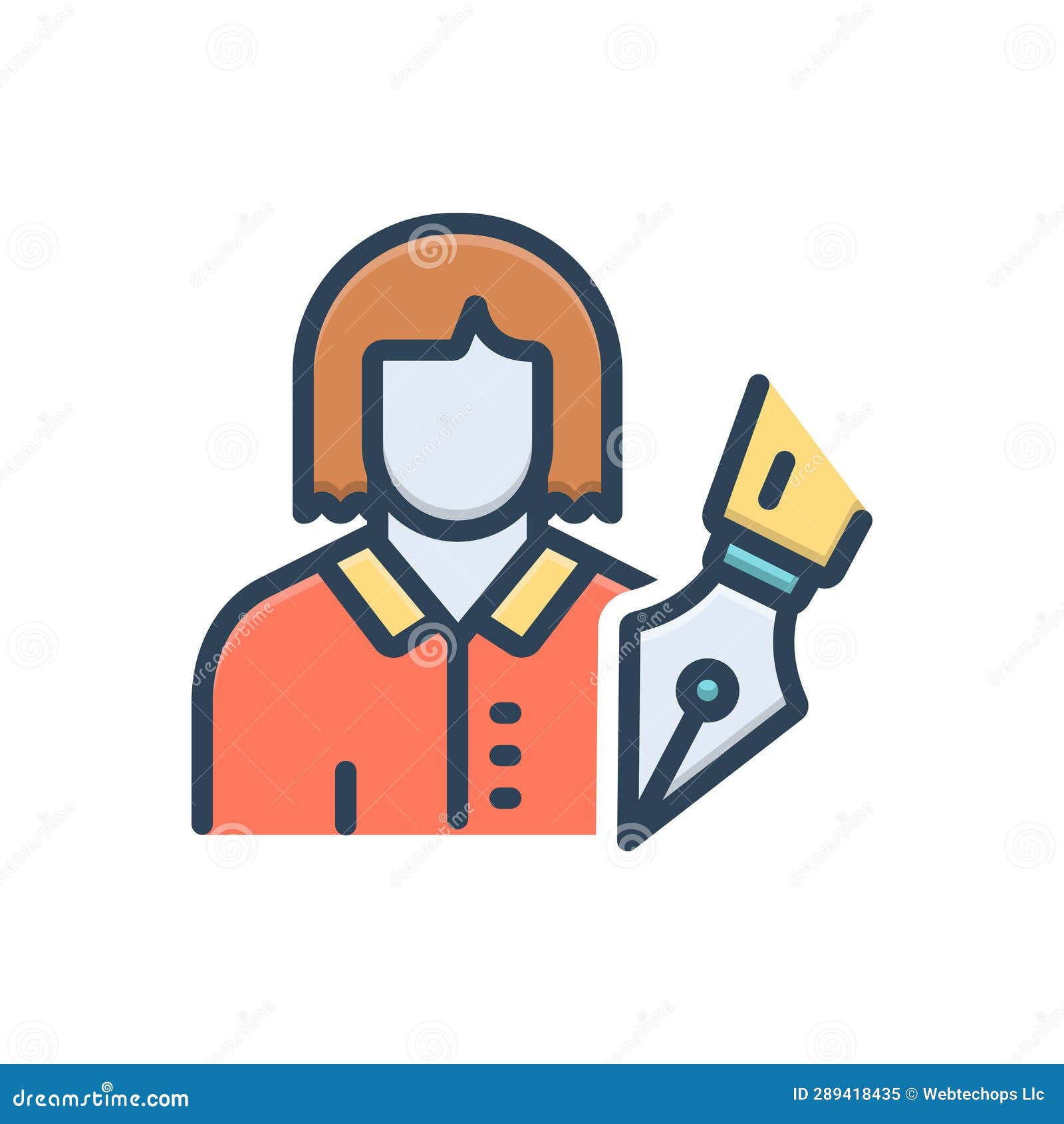Color Illustration Icon for Authors, Originator and Poet Stock ...